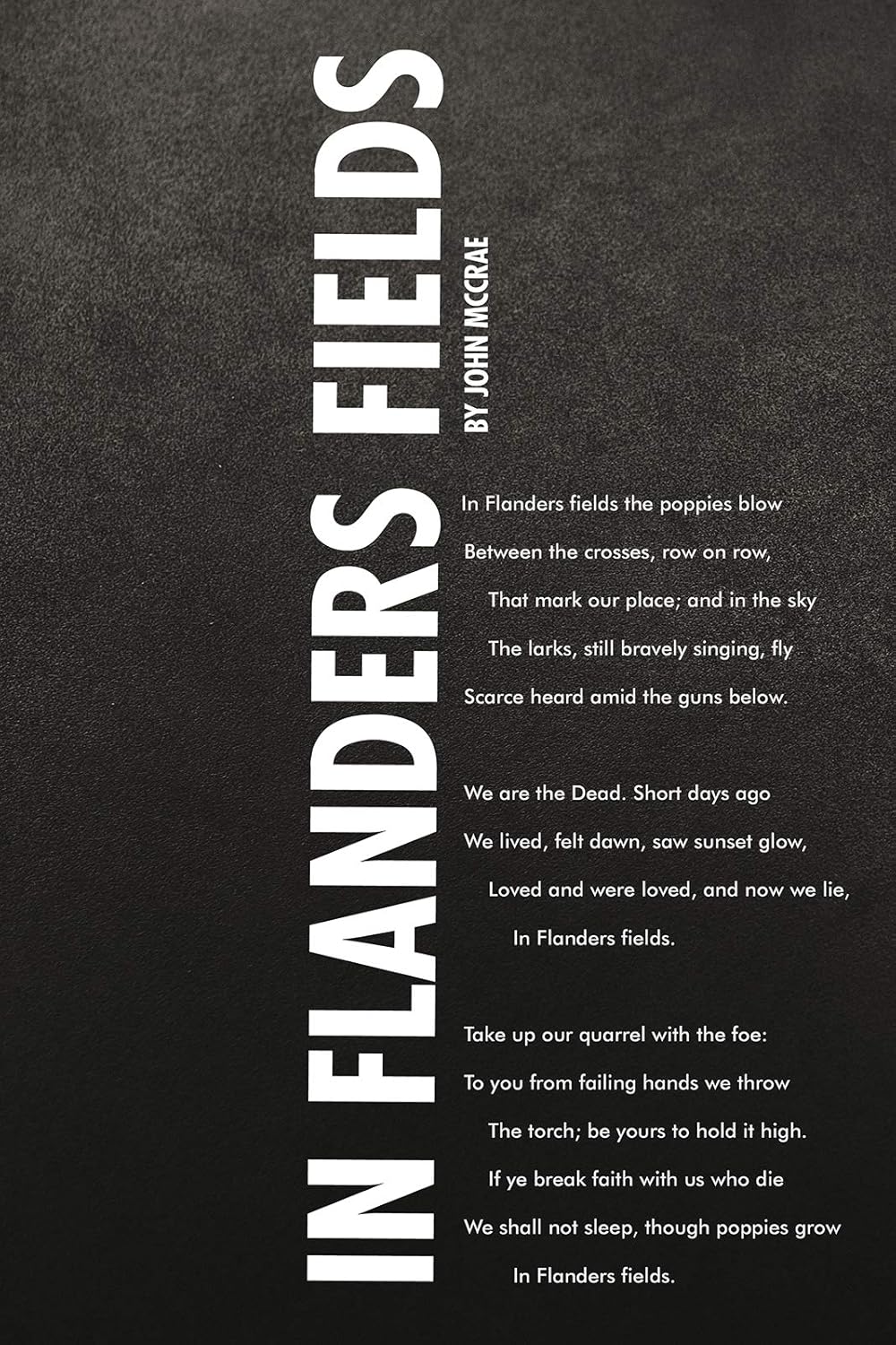 Amazon.com: Textured Paper - John McCrae Poem - in Flanders Fields ...