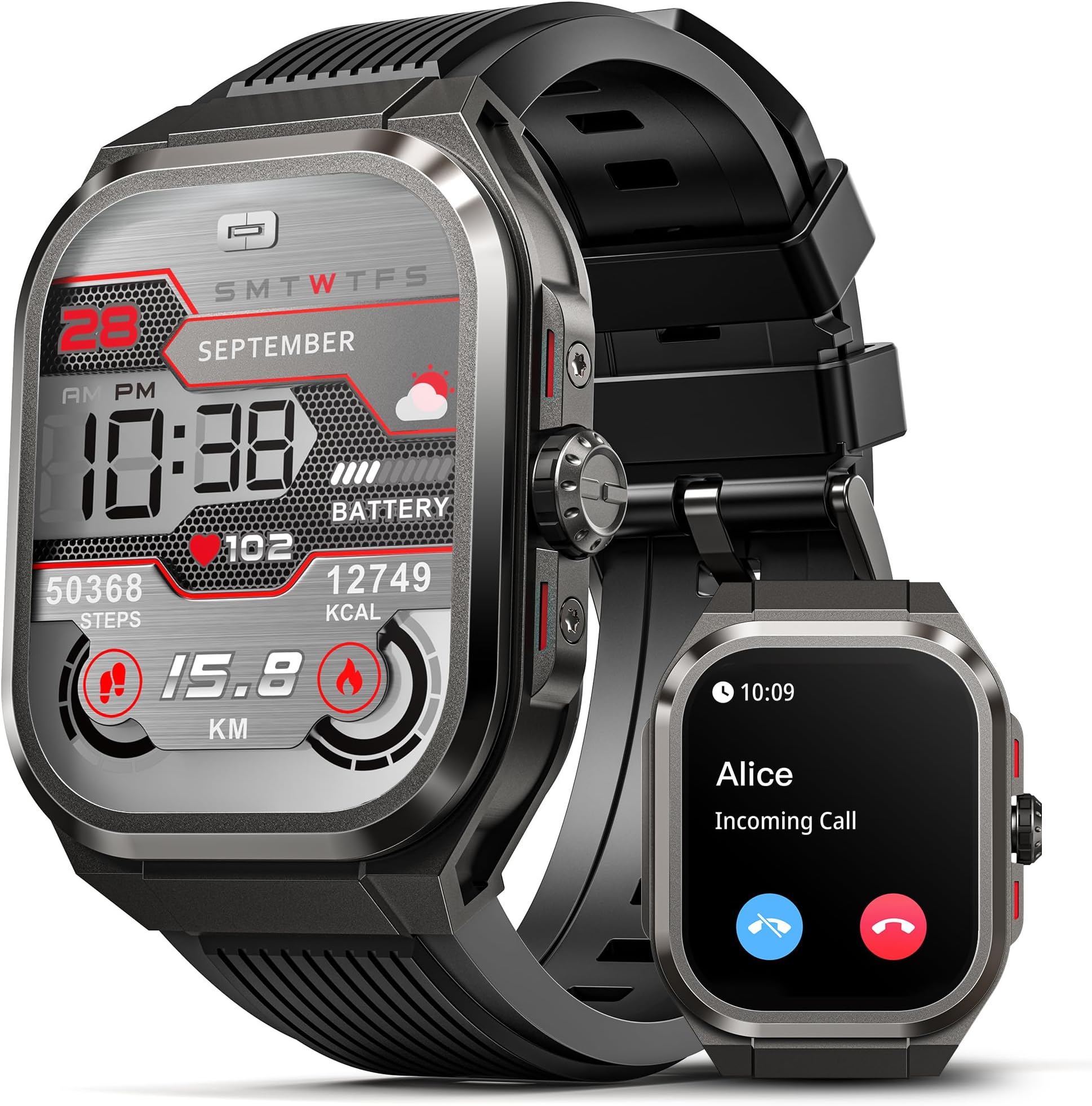 KOSPET X1 Smartwatch Herren, Fitnessuhr mit 100M wasserdicht, 50 Tage ...