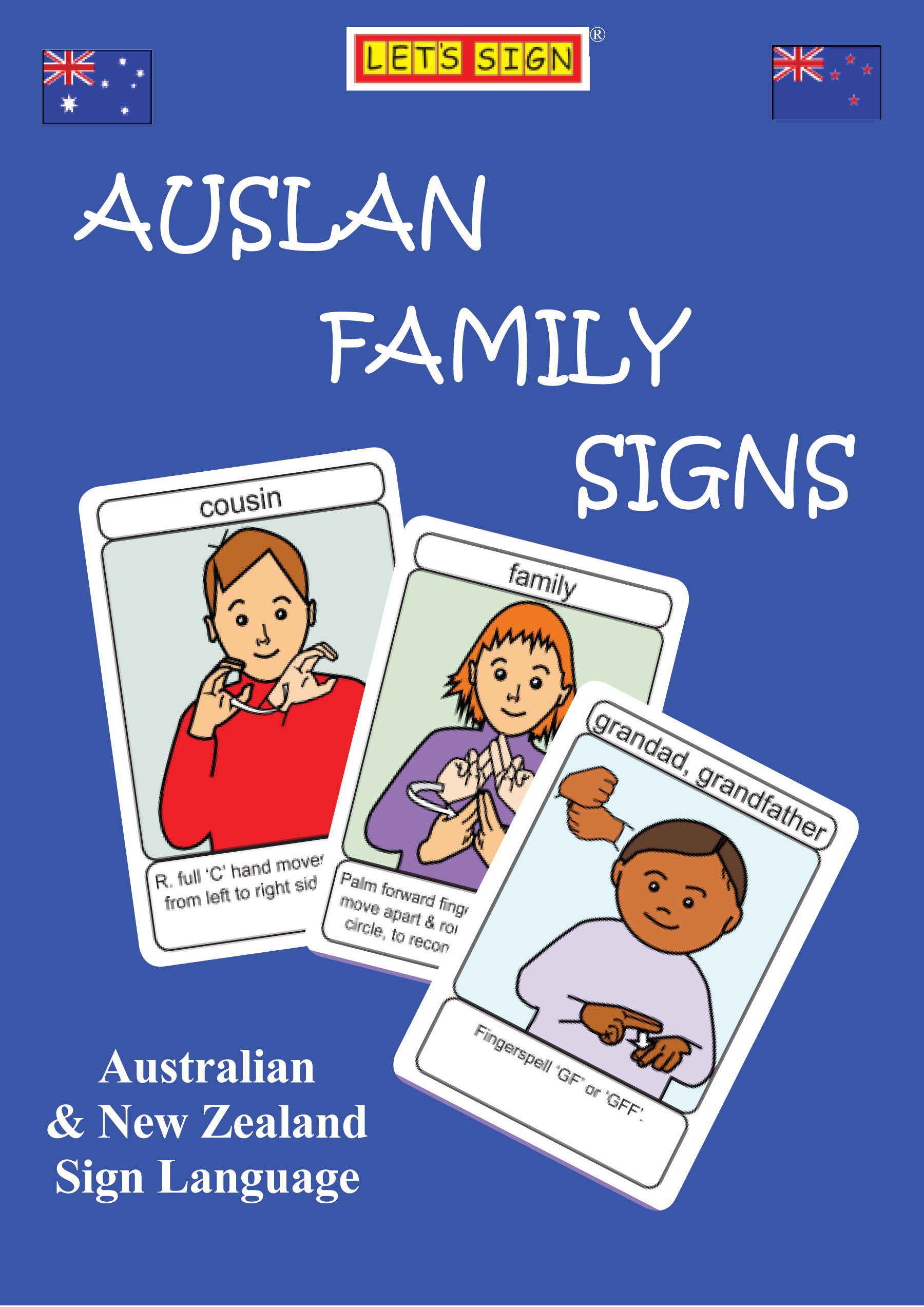 Buy FAMILY SIGNS FLASHCARDS: Auslan & New Zealand Sign Language (LET'S ...