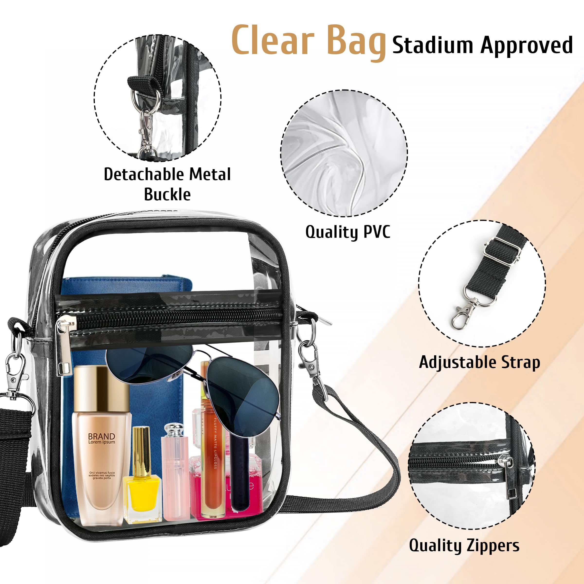 Snapklik.com : LWWTBS Clear Crossbody Purse Bag Stadium Approved Clear ...