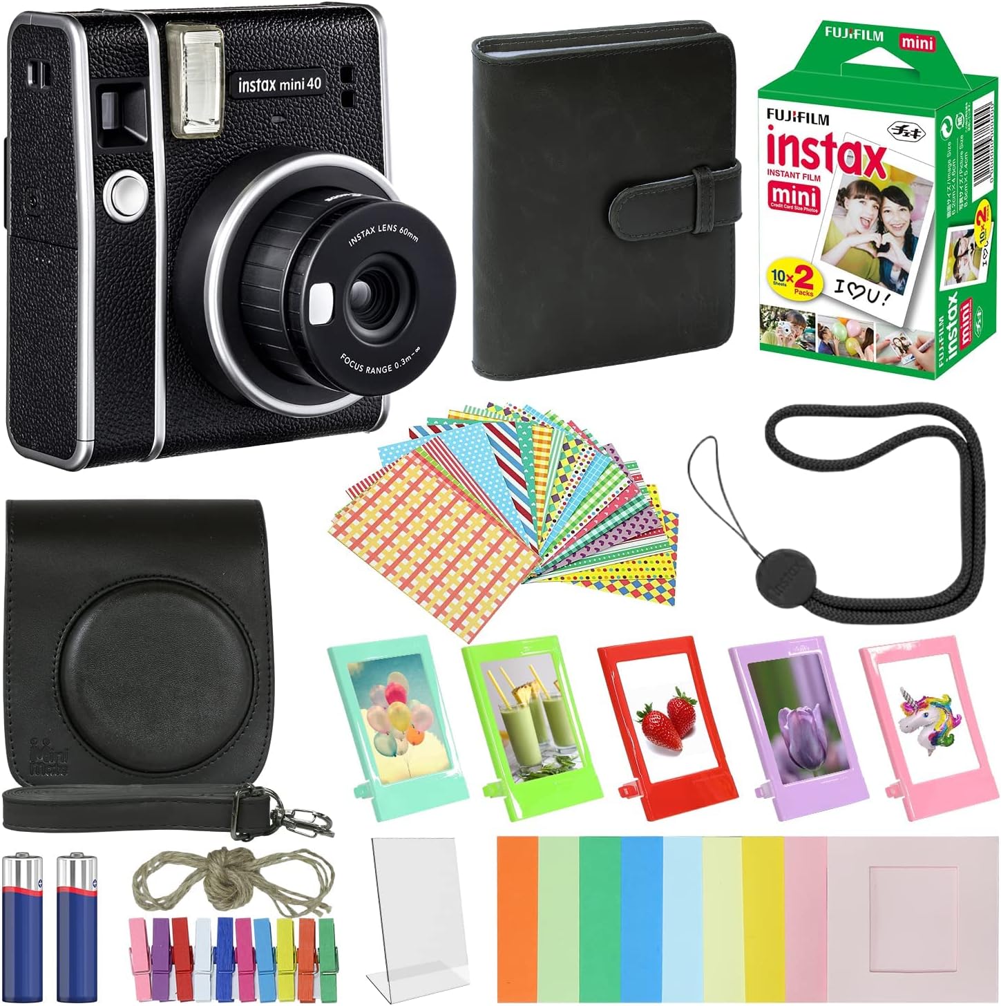 Amazon.com : Fujifilm Instax Wide 300 Instant Film Camera (Black) and ...