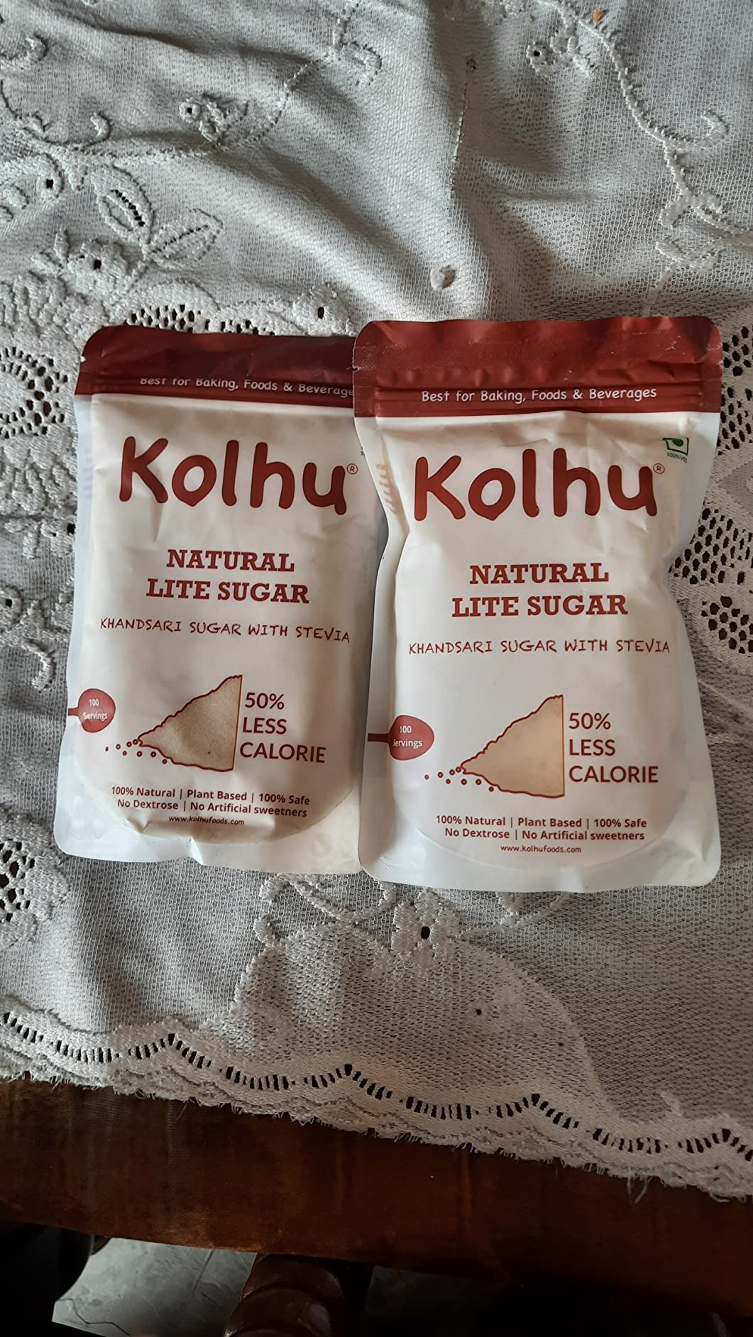 Kolhu Natural Lite Sugar 1Kg (Khandsari Sugar + Stevia) (Pack of 4 ...
