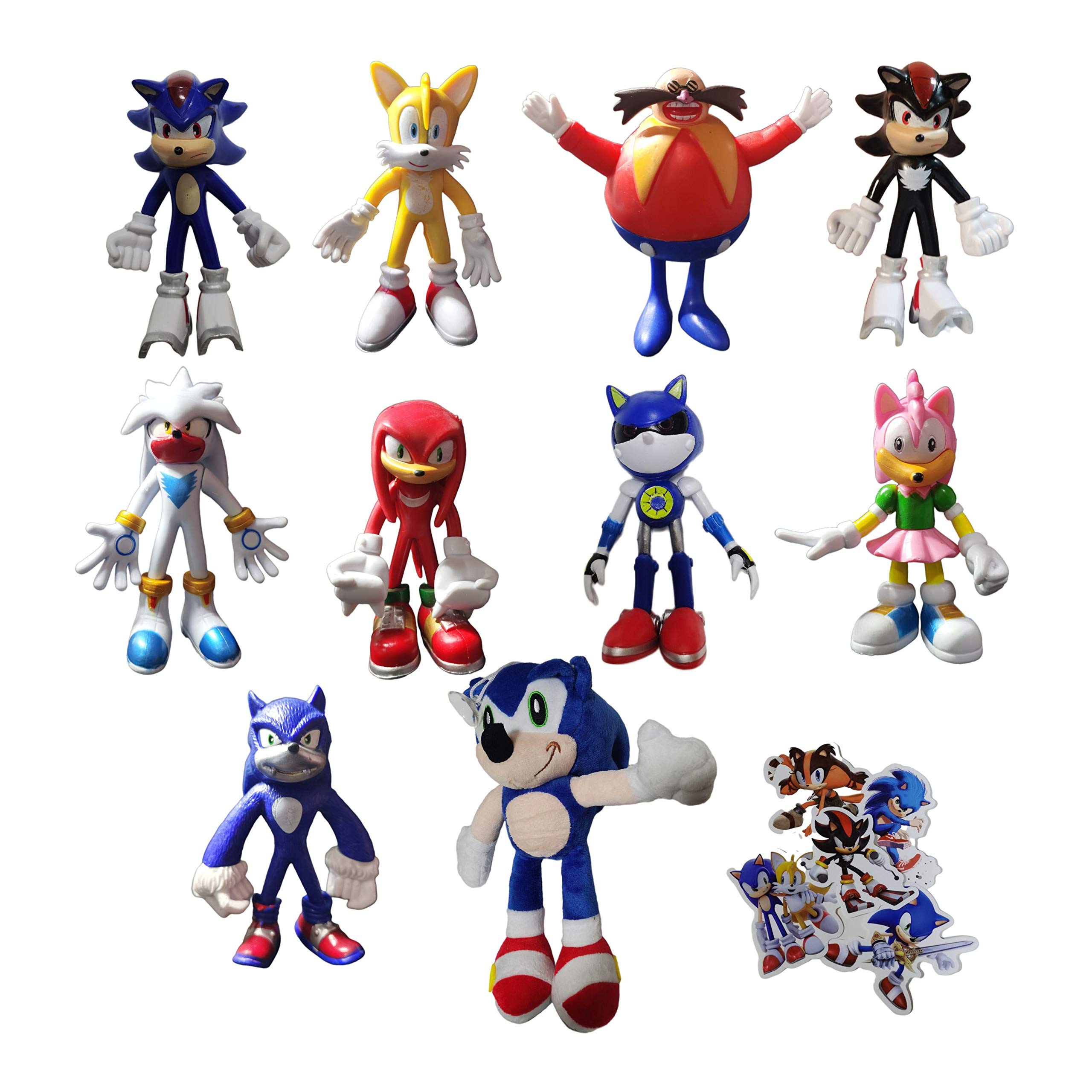 Multi Type Sonic 9pcs Set Figure 1plush Sonic Plush Toy | Desertcart UAE