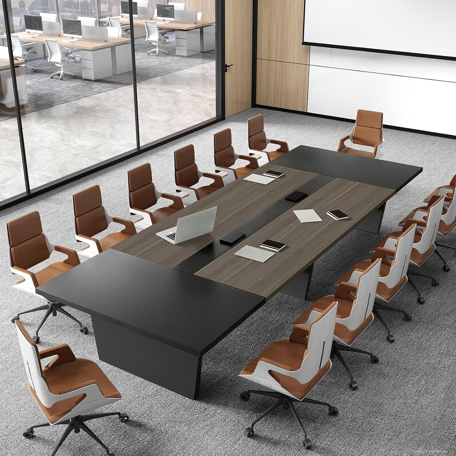 Amazon.com: Nuipesn Modern Conference Table with Cable Management ...