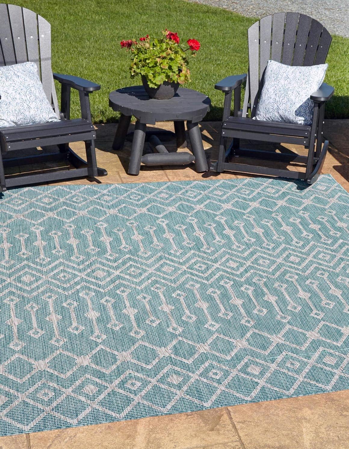 Amazon.com: Unique Loom Outdoor Trellis Collection Area Rug - Tribal ...