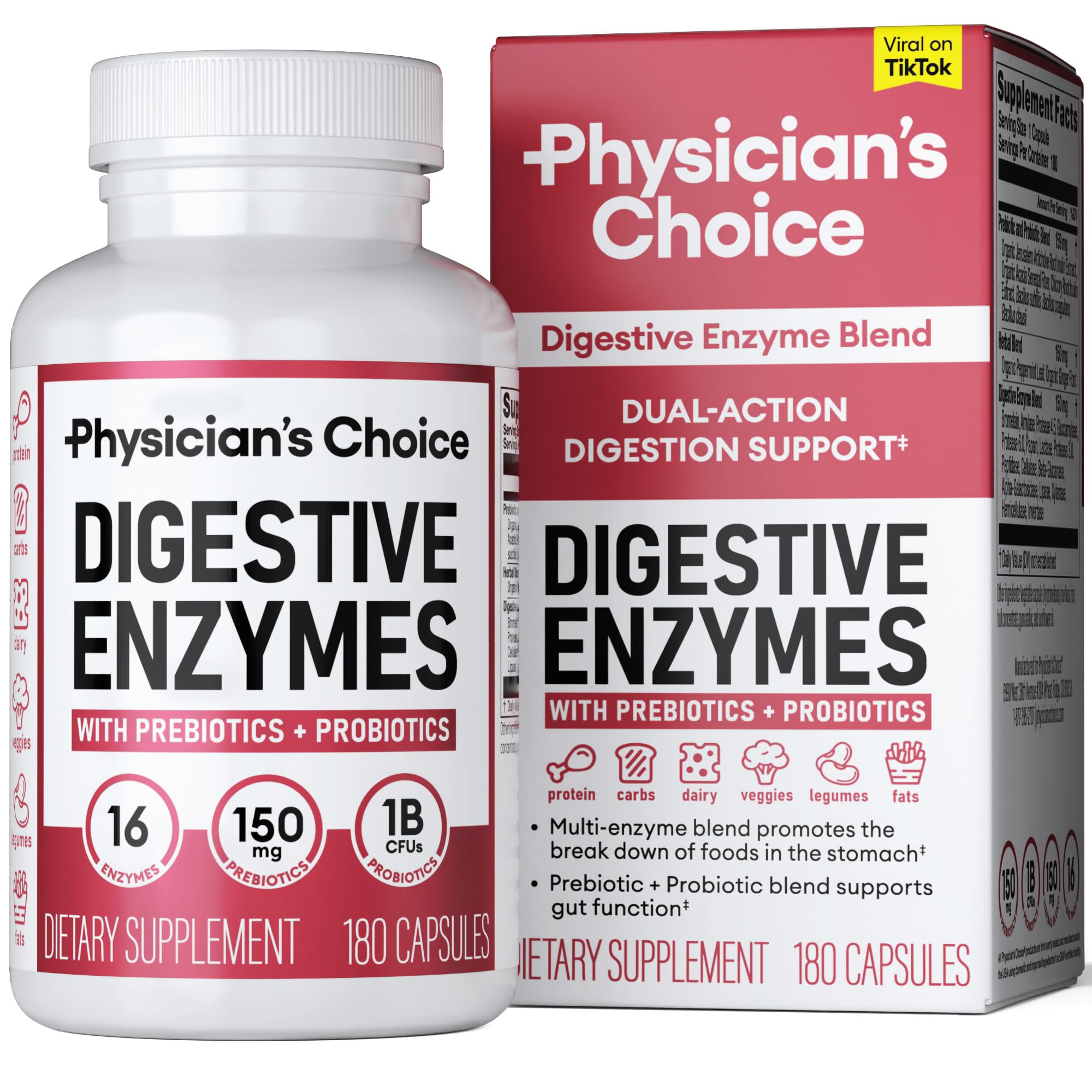 Amazon.com: Physician's CHOICE Digestive Enzymes - Multi Enzymes ...