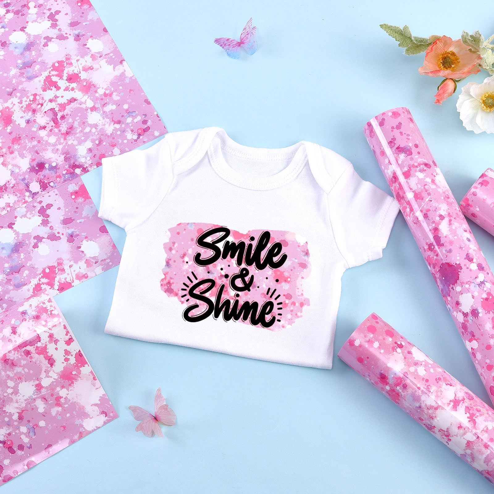 Snapklik.com : Tintnut Pink White Splash Heat Transfer Vinyl - 6 Sheets ...