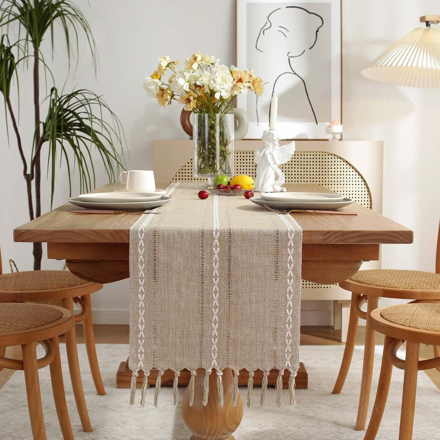 Amazon.com: KINBOSD Rustic Table Runner 90 Inches Long, Boho Table ...