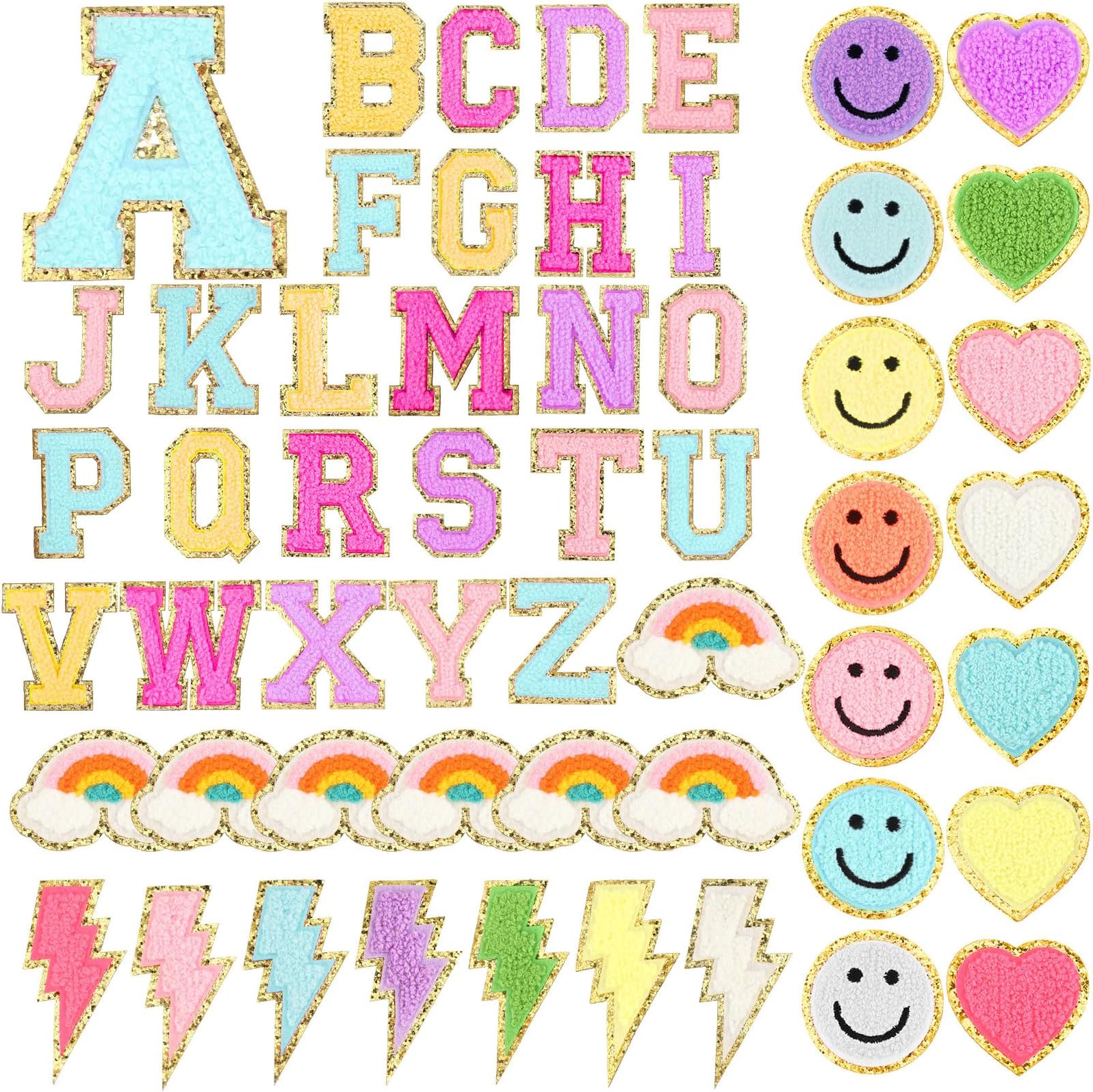Amazon.com: 46 Pcs Chenille Iron on Letter Patches for Clothing A-Z ...