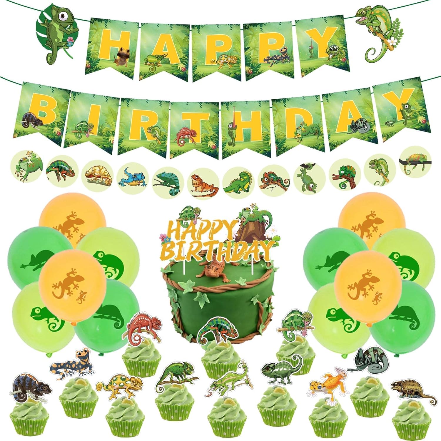 Amazon.com: CrzPai Reptile Lizard Party Decorations, Lizard Jungle Wild ...