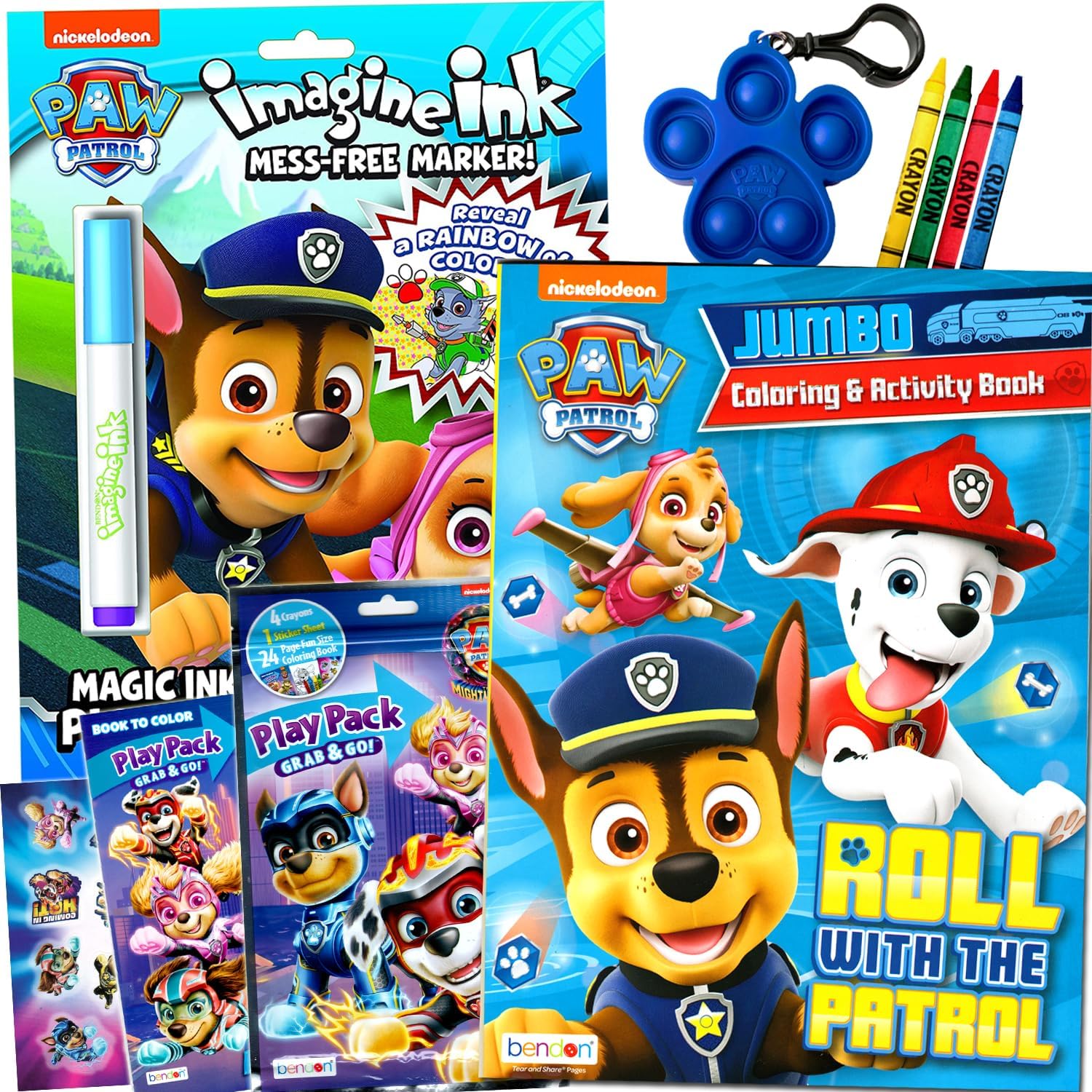 Amazon.com: Paw Patrol Coloring Book and Sticker Activity Set for Kids ...