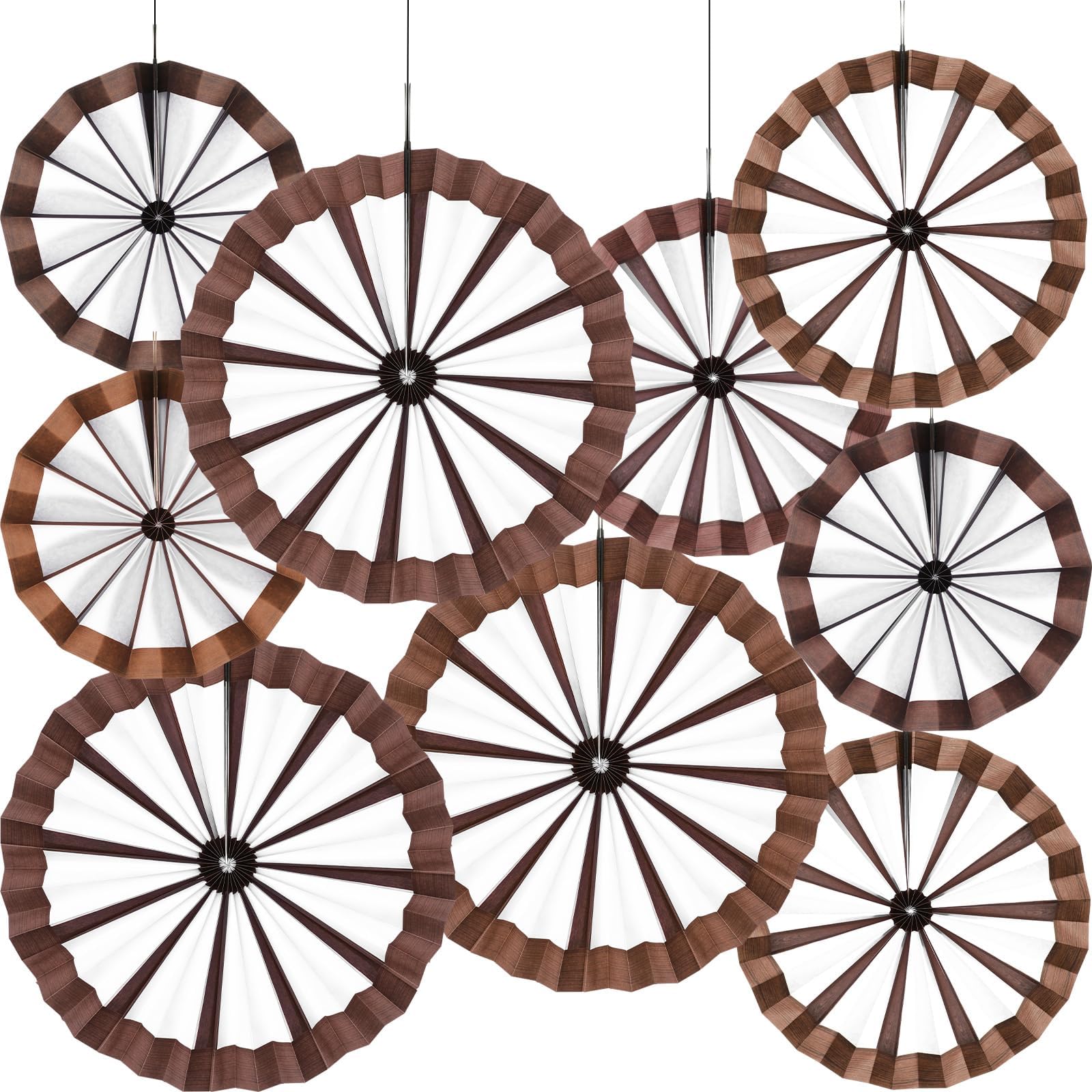 Amazon.com: Outus 18 Pcs Wagon Wheel Decorations Paper Fans Country ...