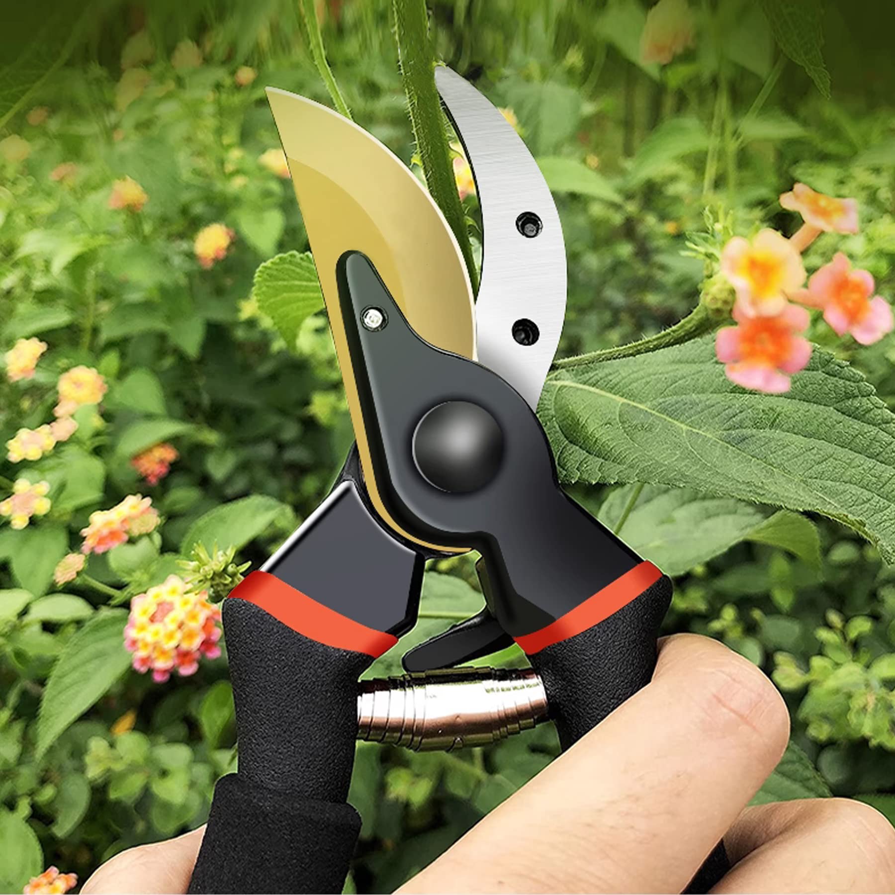 Snapklik.com : 8.5" Bypass Pruning Shears For Garden, Heavy-Duty Garden ...
