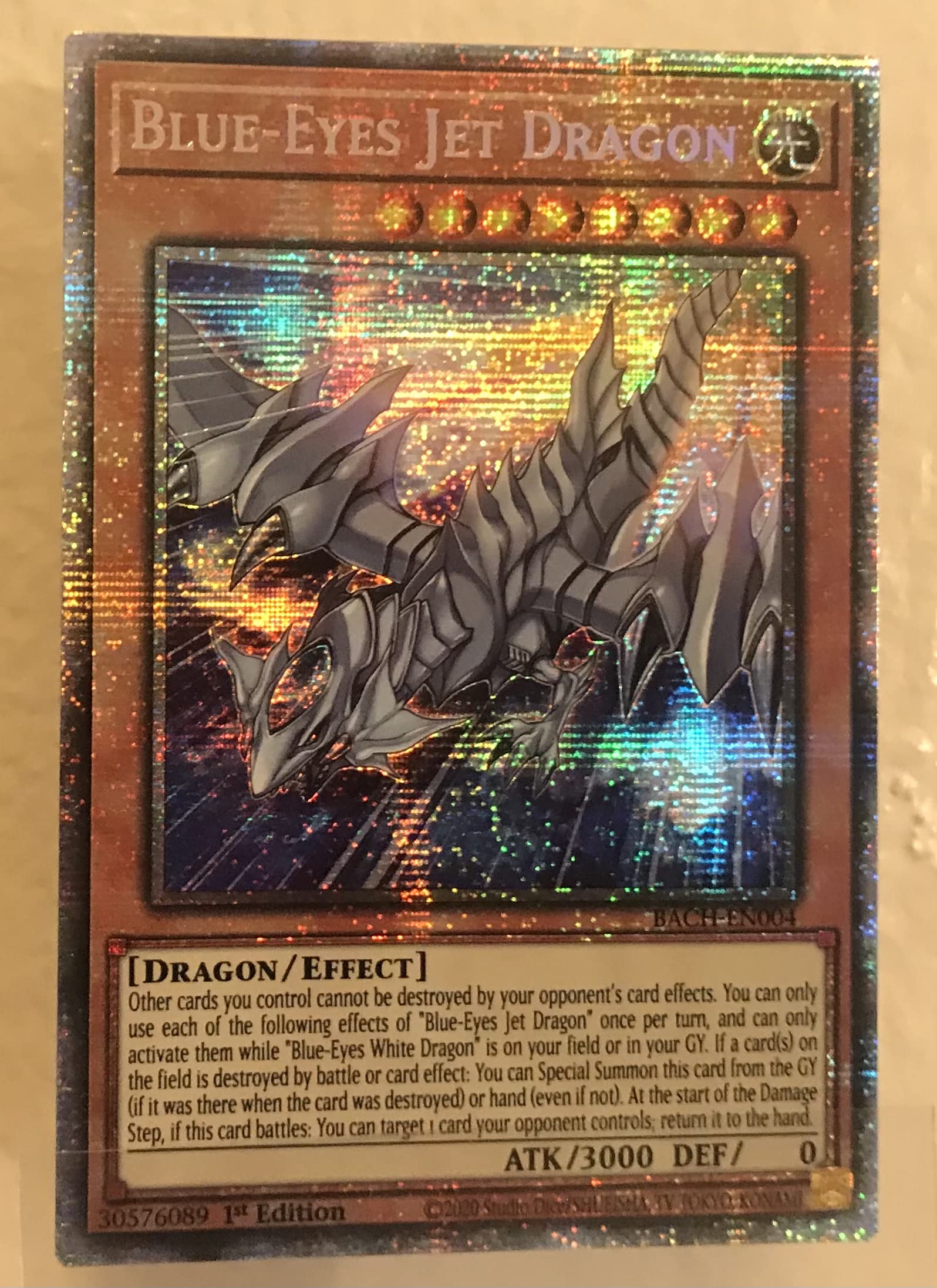YUGIOH PSA 9 2022 Blue-Eyes Jet Dragon BACH-EN004 Starlight Rare 1st ...
