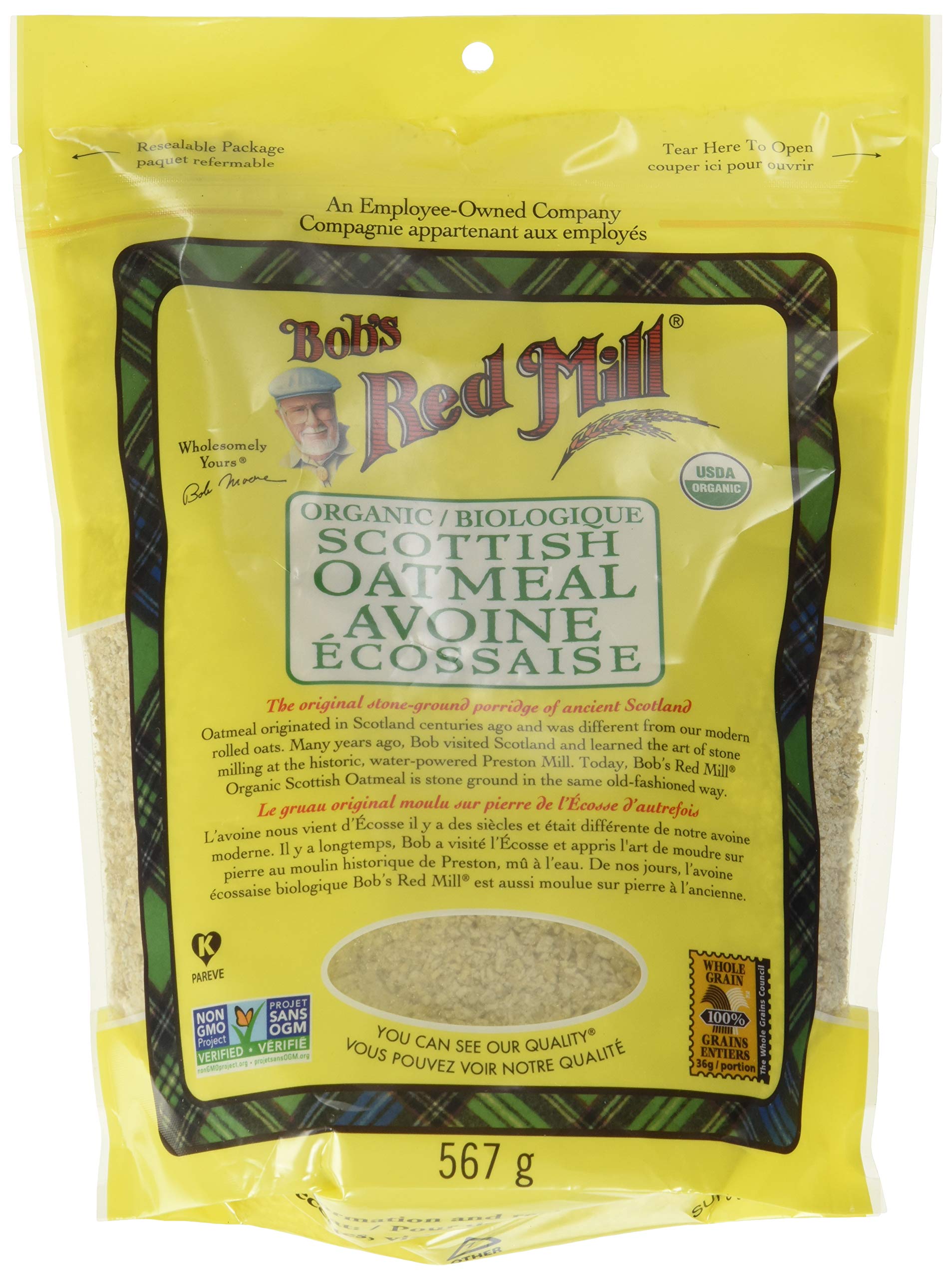 Bobs Red Mill Scottish Oatmeal, Organic, 567 Grams : Amazon.ca: Grocery ...