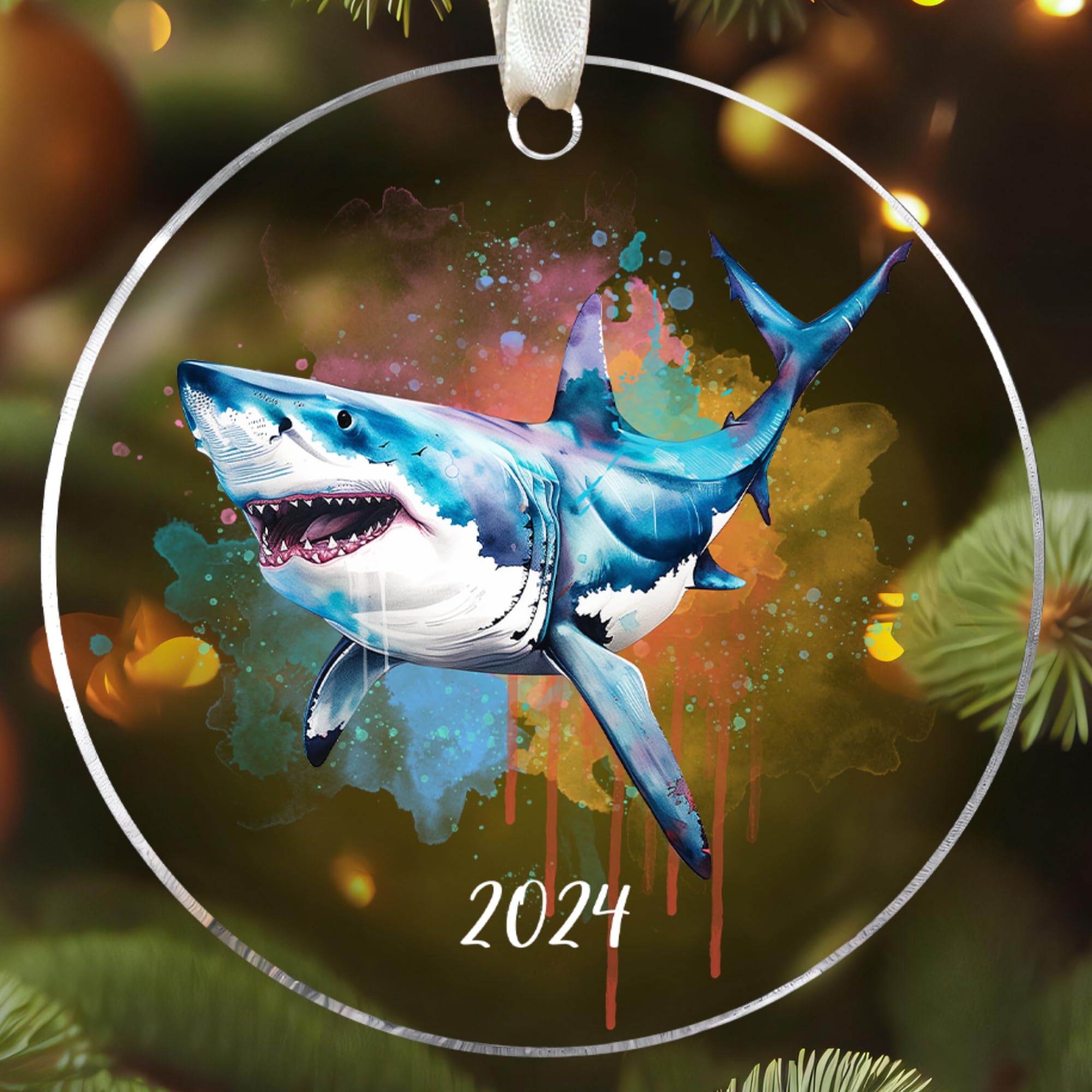 Amazon.com: Shark Christmas Ornament - Shark Ornament - Shark Ornaments ...