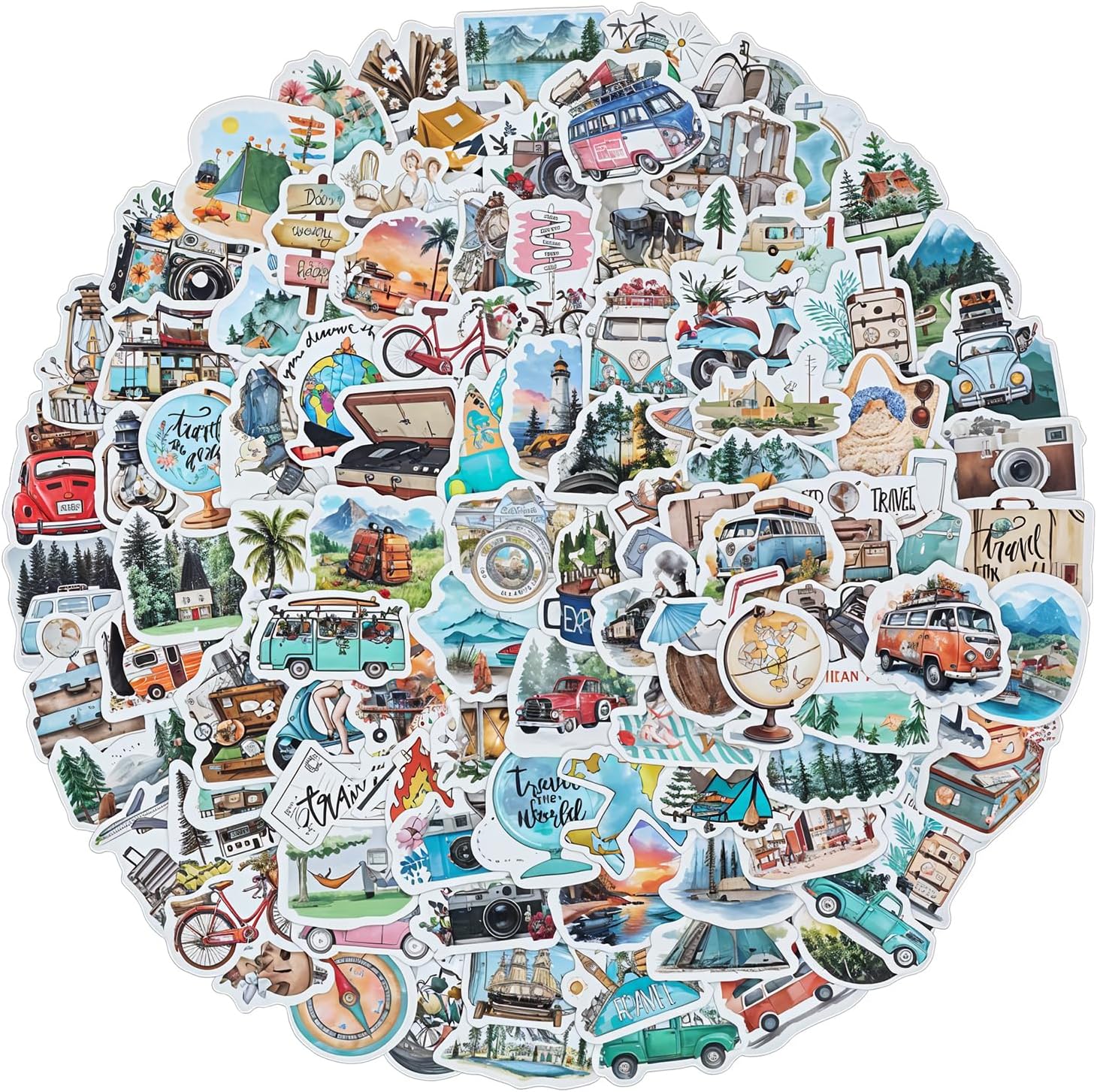 USA Stickers 50 pcs, America Travel Stickers for Scrapbook Notebook ...