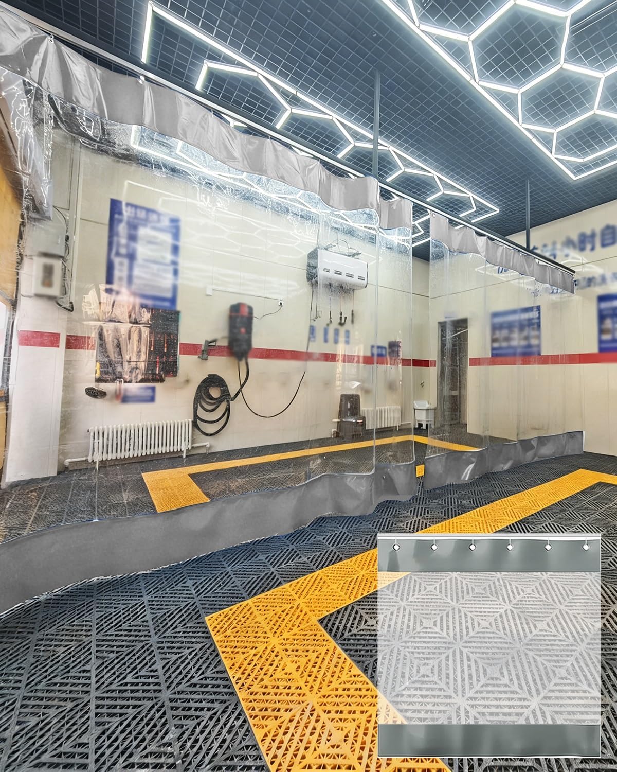 Car Wash Garage Divider Curtain/Transparent Vinyl Partition Screen Wall ...