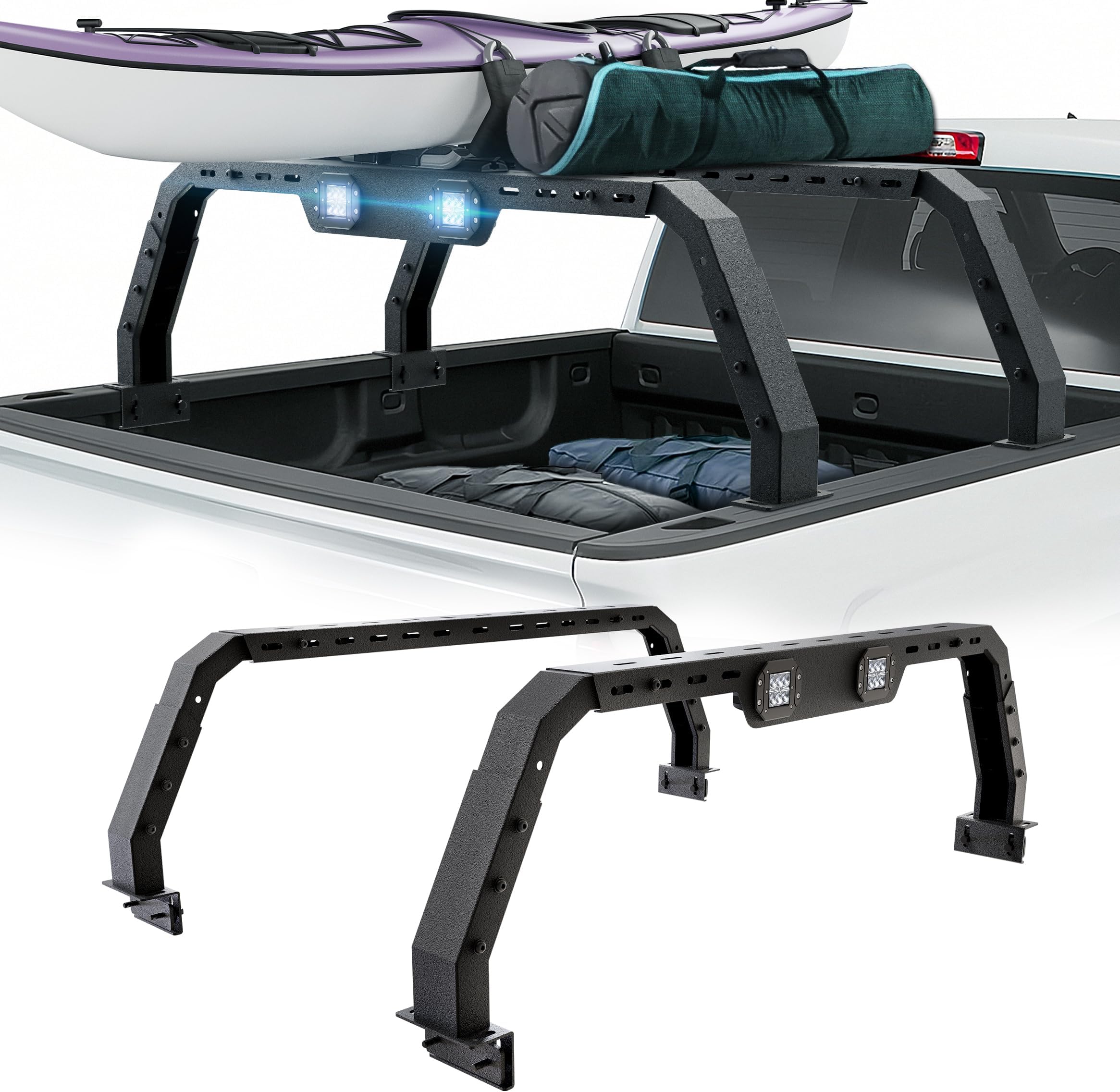 Amazon.com: EYOUHZ Overland Bed Racks Truck Cargo Carrier With 2 Light ...