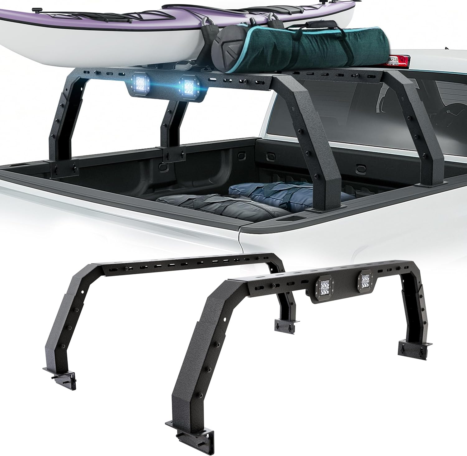 Amazon.com: EYOUHZ Overland Bed Racks Truck Cargo Carrier With 2 Light ...