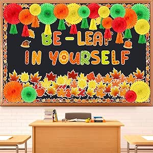 Amazon.com : Mooliwe 101 Pcs Fall Motivational Classroom Bulletin Board ...