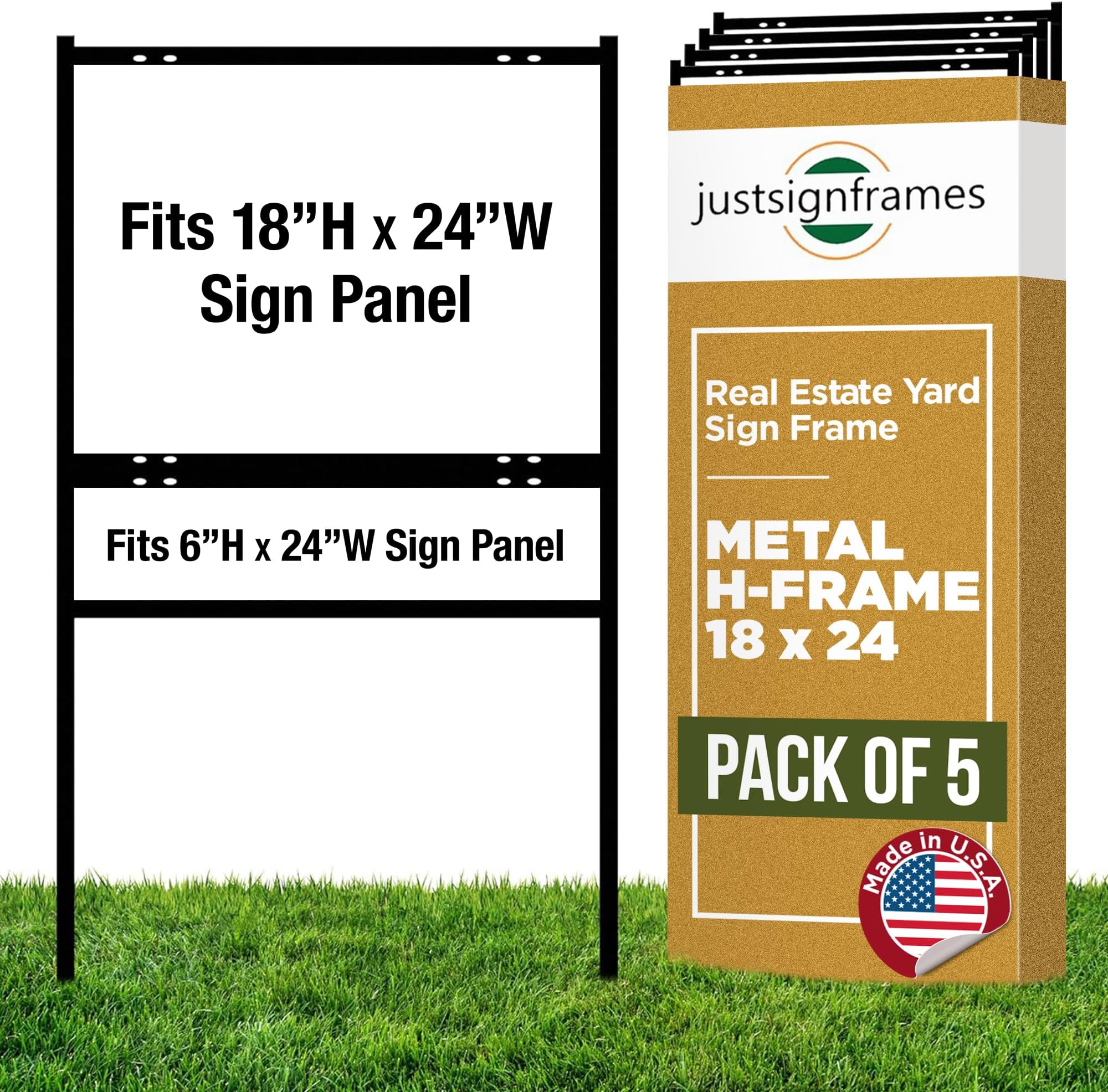 Amazon.com : 5-Pack Econo 24x18 Iron Real Estate Sign Frame with 1 ...