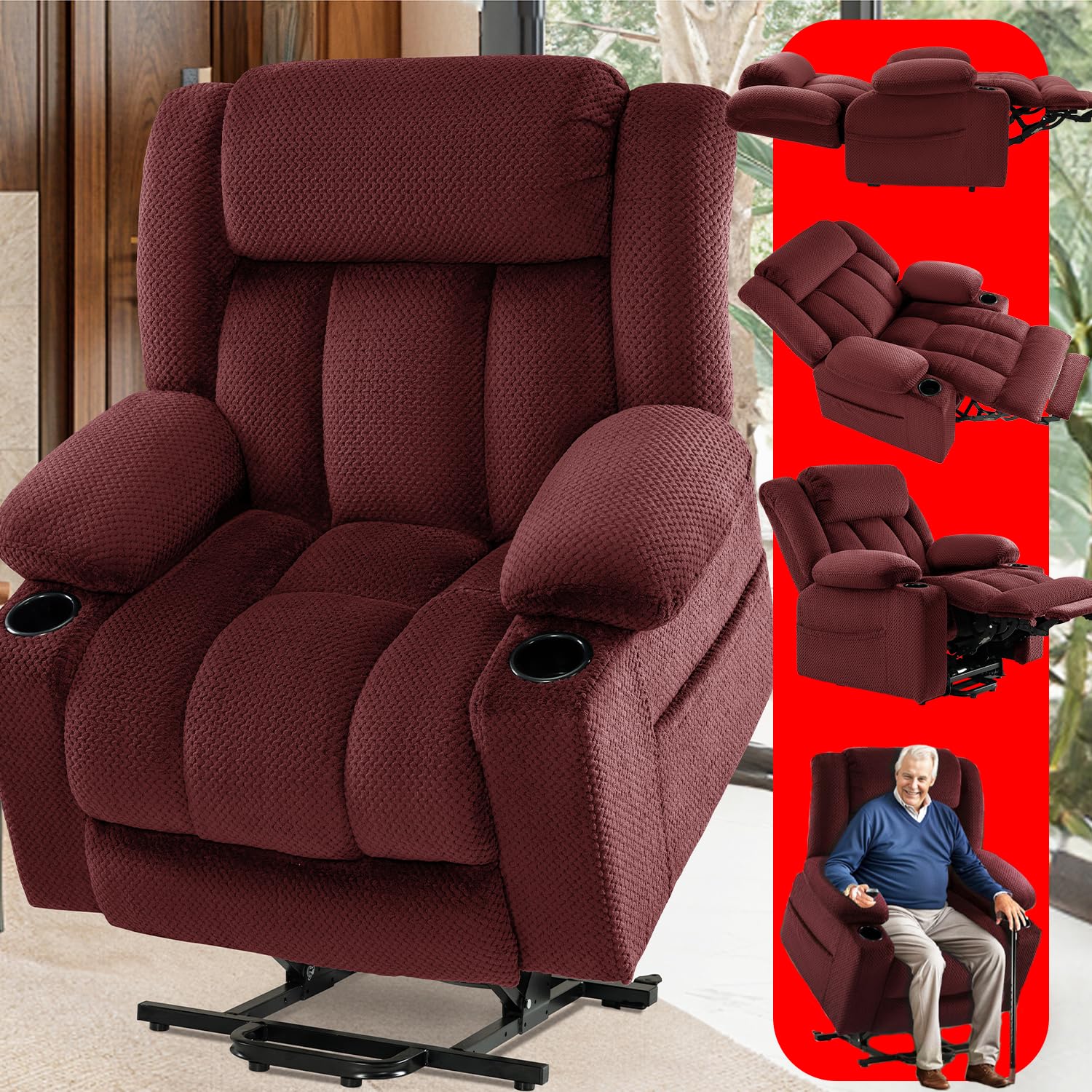 Amazon.com: Neioml 3 Motor Large Wide Lift Chair, Infinite Position ...