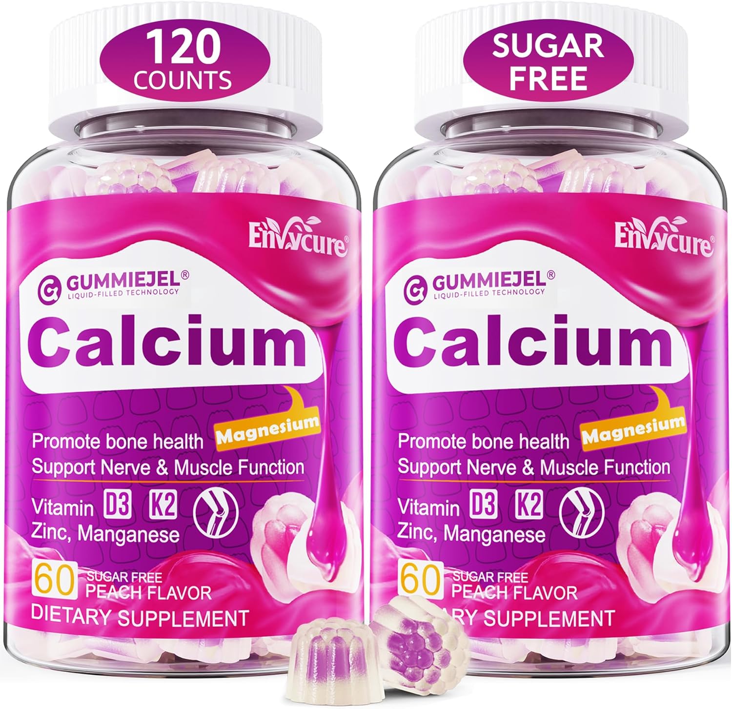 Amazon.com: Sugar-Free Calcium Citrate Gummies 1000mg w/Vitamin D3 K2 ...