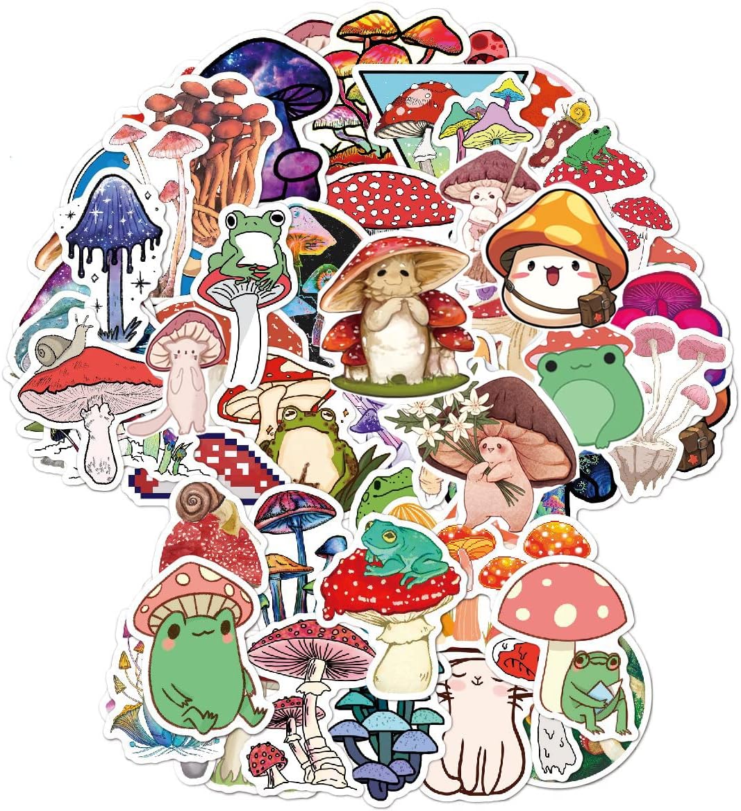 Amazon.com: 100pcs Mushroom Stickers Pack, Waterproof Graffiti Decals ...