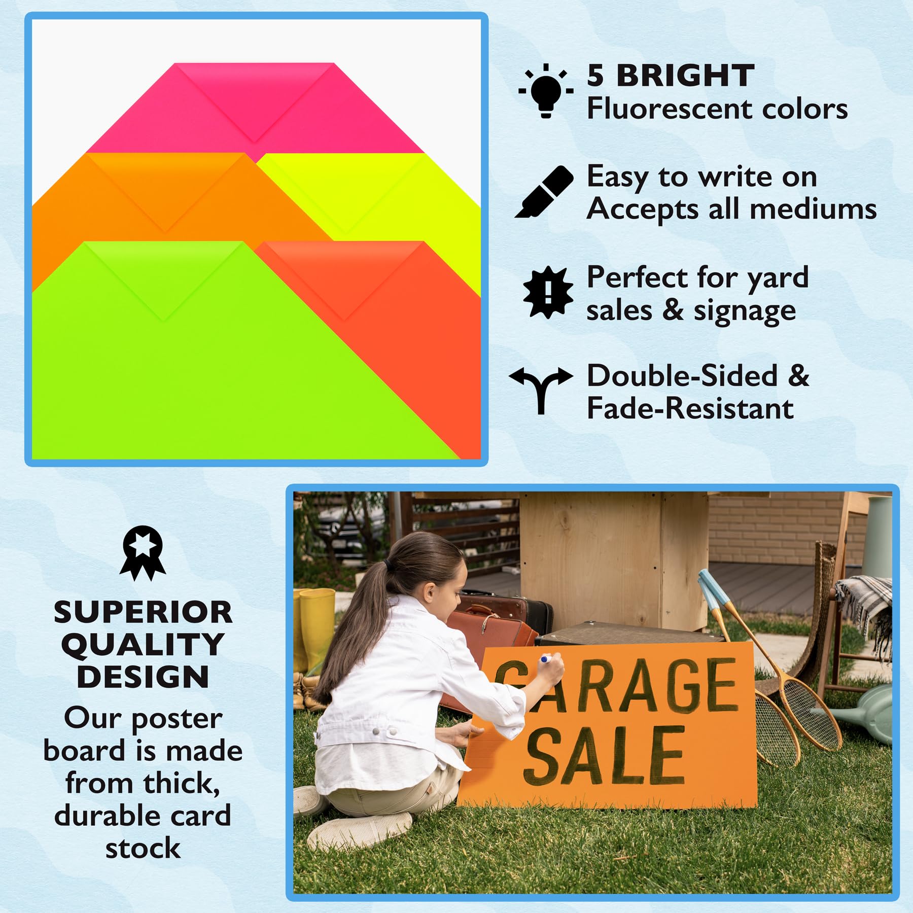 Snapklik.com : Hygloss Neon Poster Board - 11 X 14 Inch Fluorescent ...