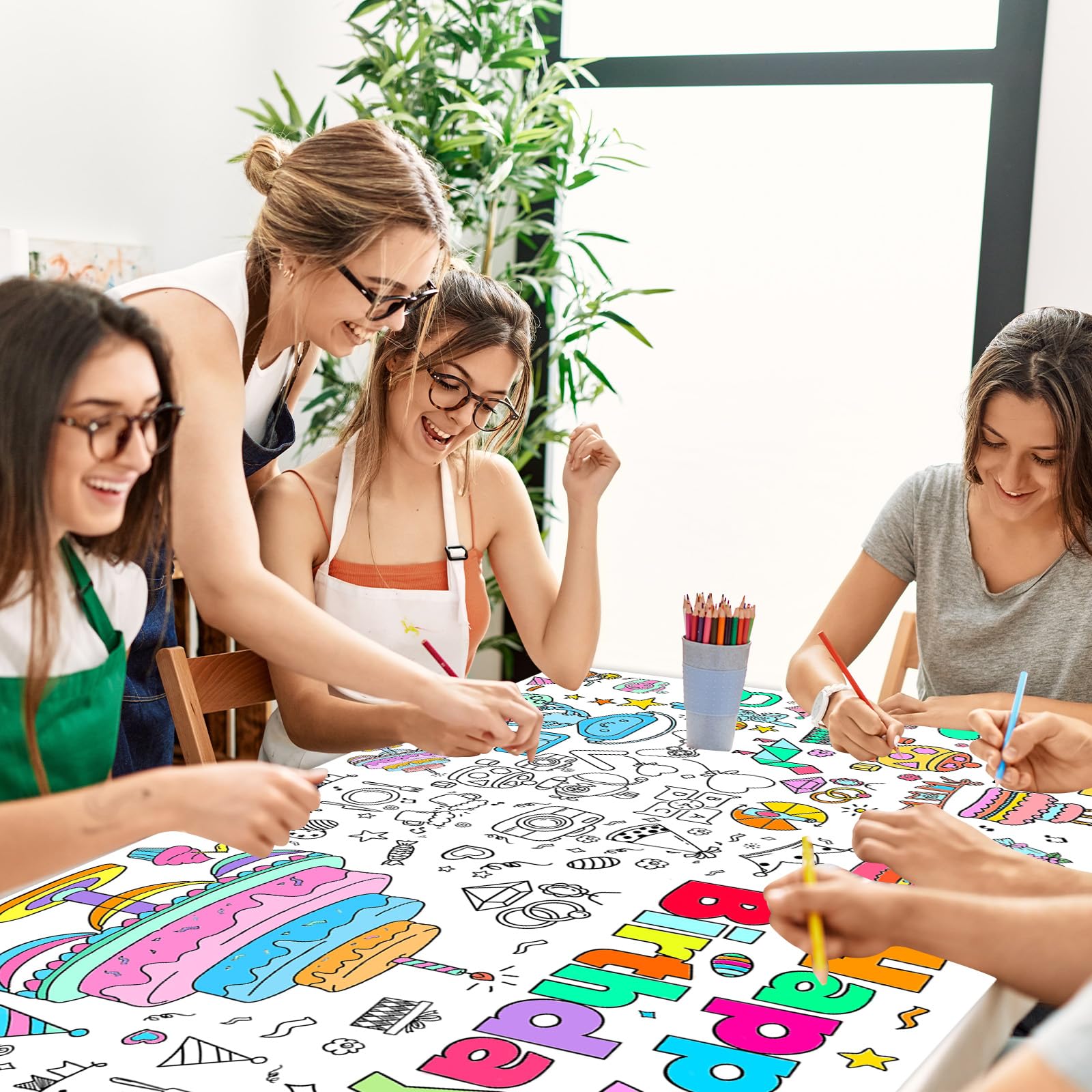 Snapklik.com : Happy Birthday Coloring Poster, 72 X 30 Inch Giant ...