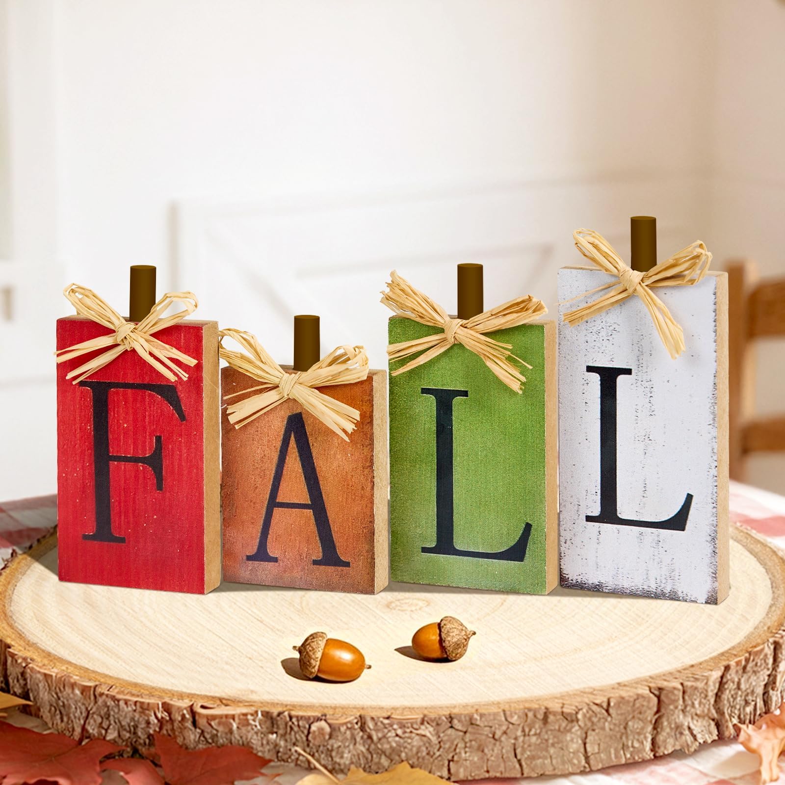 Amazon.com : OLANRUN Fall Decorations for Home, Fall Decor - 4 Pcs ...