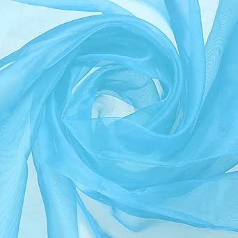 Amazon.com: uxcell Light Blue Polyester/100% Organza Fabric 60" Solid ...