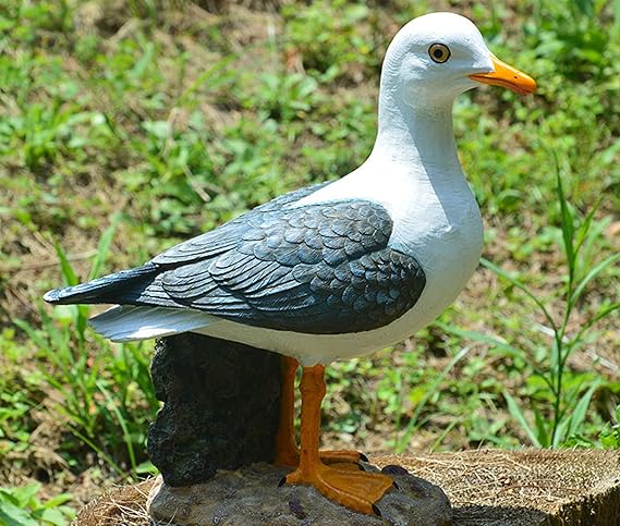 Amazon.com: Euiroet Real Seagull Outdoor Sculpture,Garden Bird Statue ...