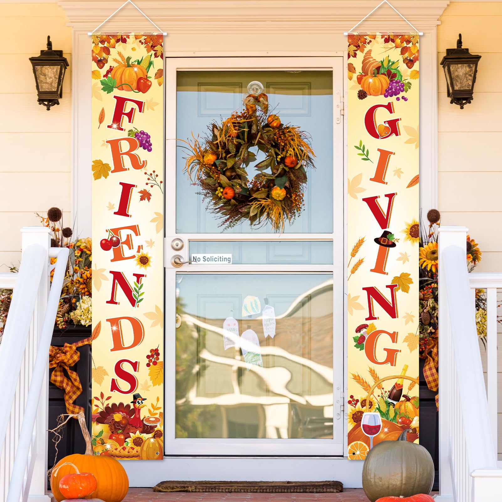 Amazon.com: HOWAF Happy Friendsgiving Welcome Porch Sign, Friends ...