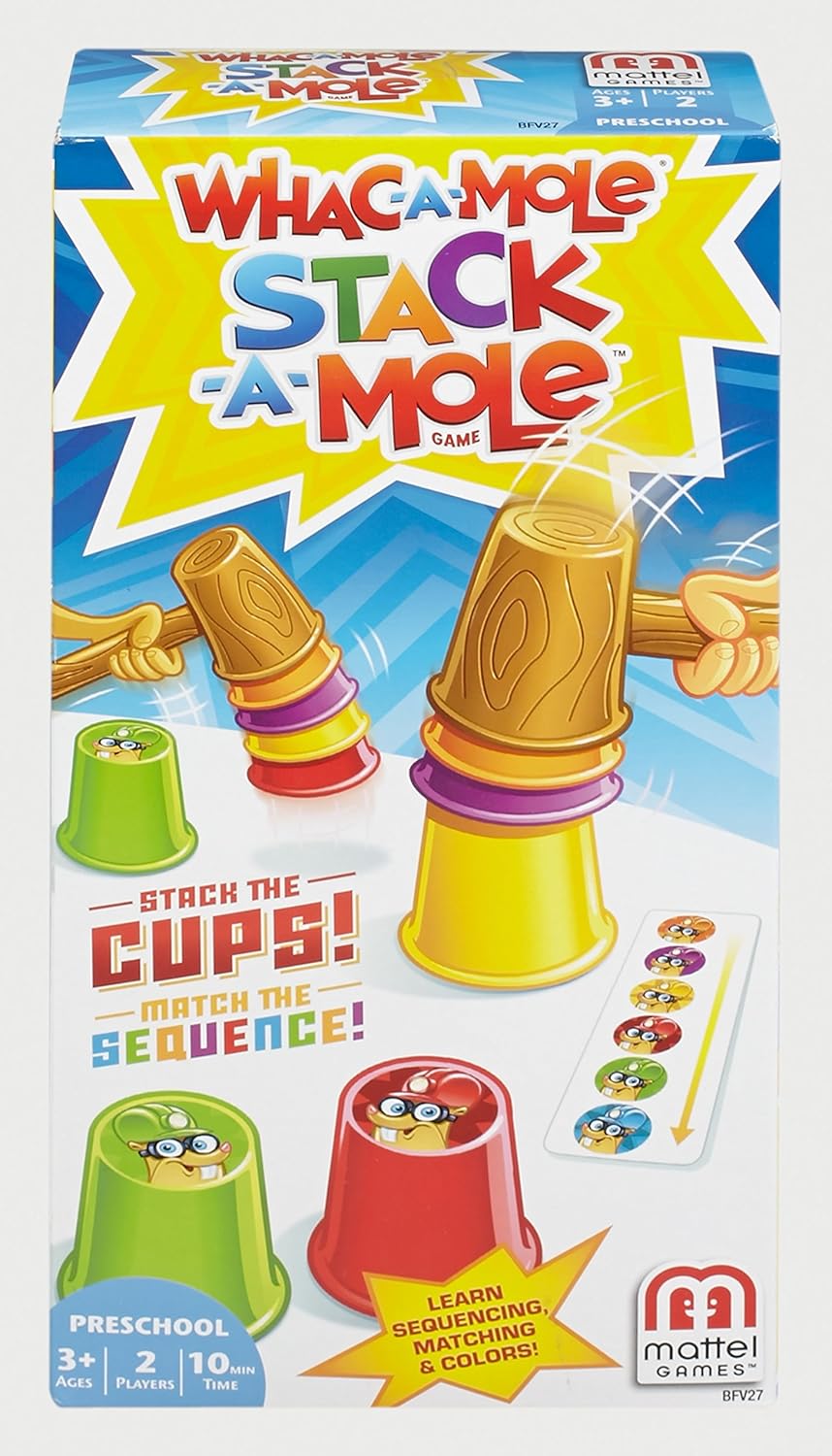 Mattel Games Whac-A-Mole Stack-A-Mole: Classic Educational Stacking ...