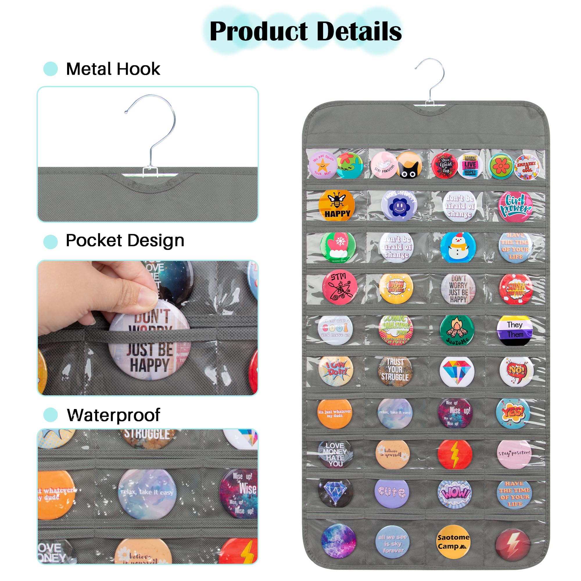 Snapklik.com : PACMAXI Button Pins Organizer Hanging Display Stand ...