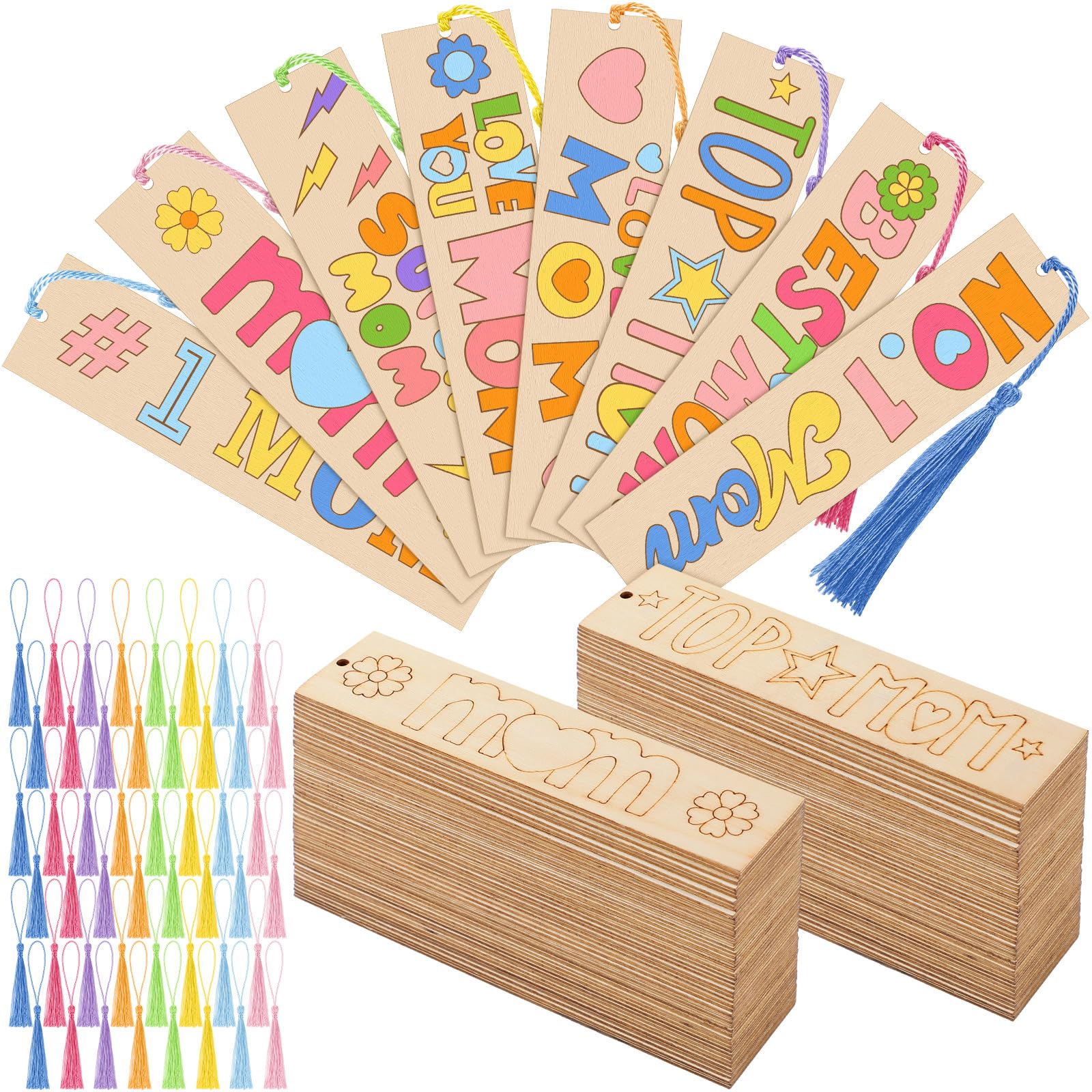 Snapklik.com : Sinload 96 Pcs Color Your Own Mothers Day Bookmarks For ...