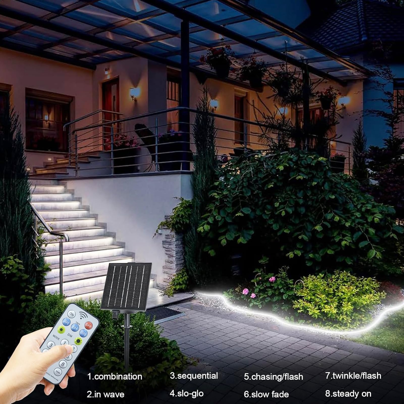 Snapklik.com : Echosari 32.8Ft Solar Strip Lights Outdoor, IP68 Fully ...