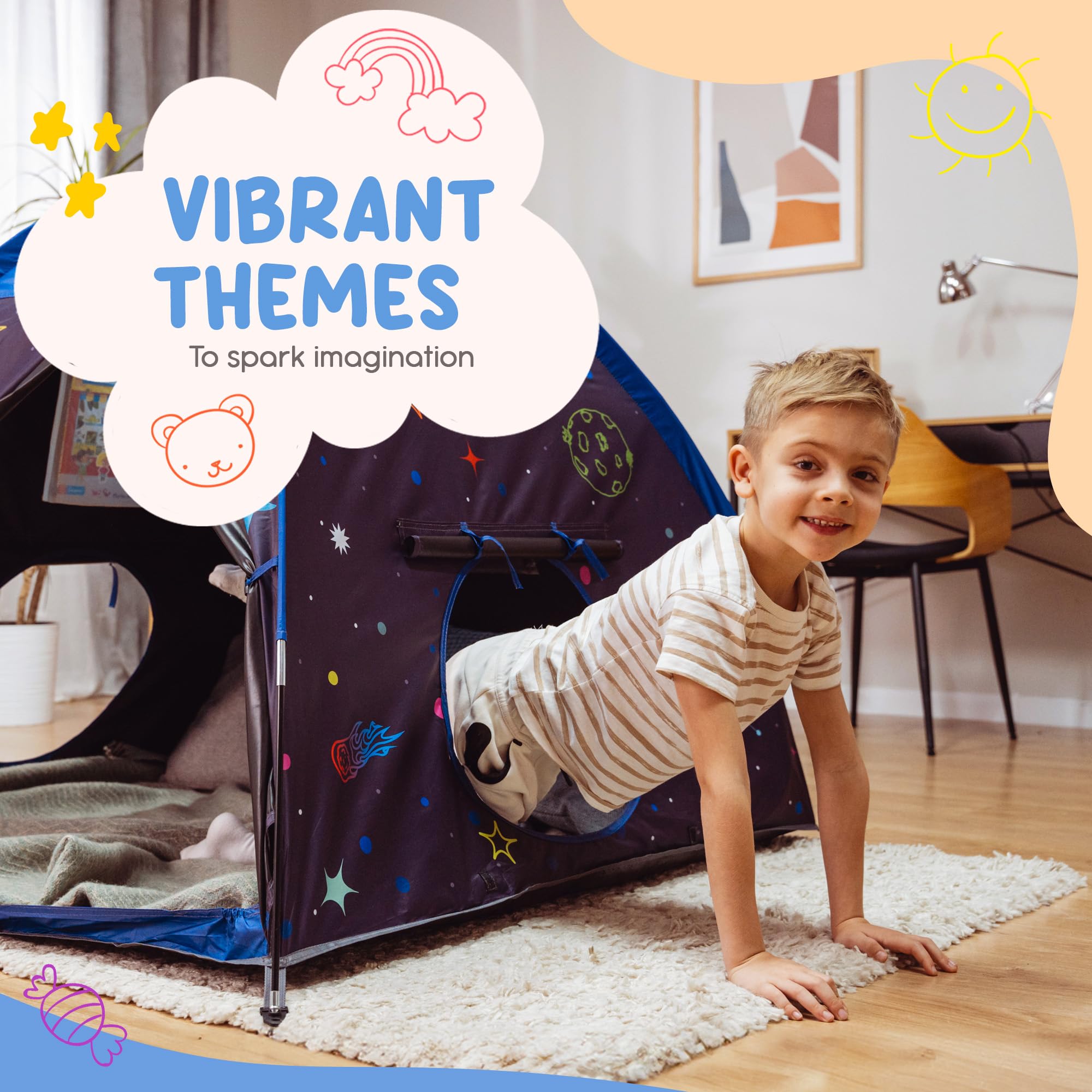ADHD Sensory Retreat Kids Blackout Sensory Tent - Calming Corner For ...