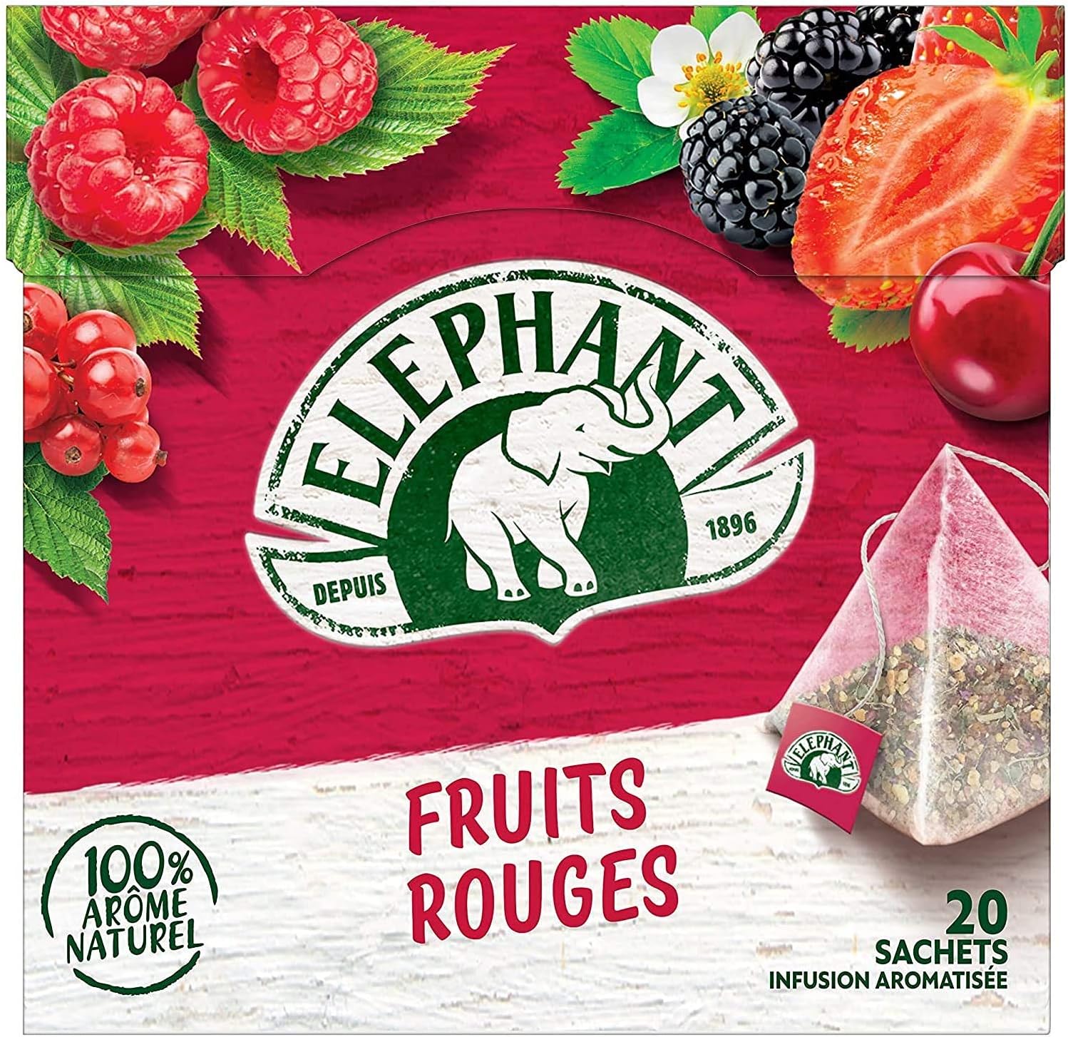 Elephant Infusion Fruits Rouges, 100% arôme naturel, 120 Sachets ...