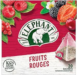 Elephant Infusion Fruits Rouges, 100% arôme naturel, 120 Sachets ...