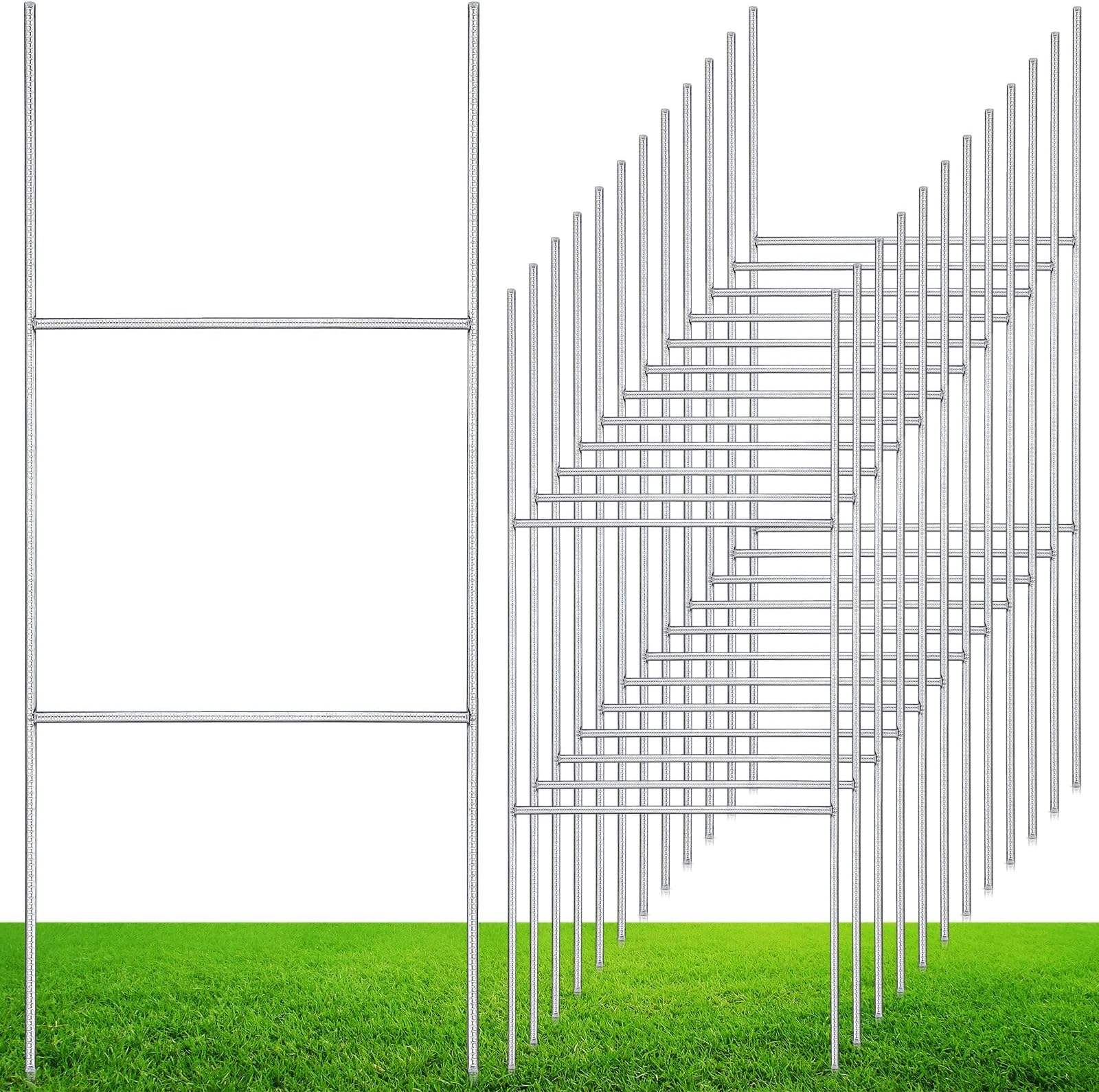 Amazon.com : 12 Pack Heavy Duty Metal H Frame Wire H Stakes, 17.5'' x 7 ...