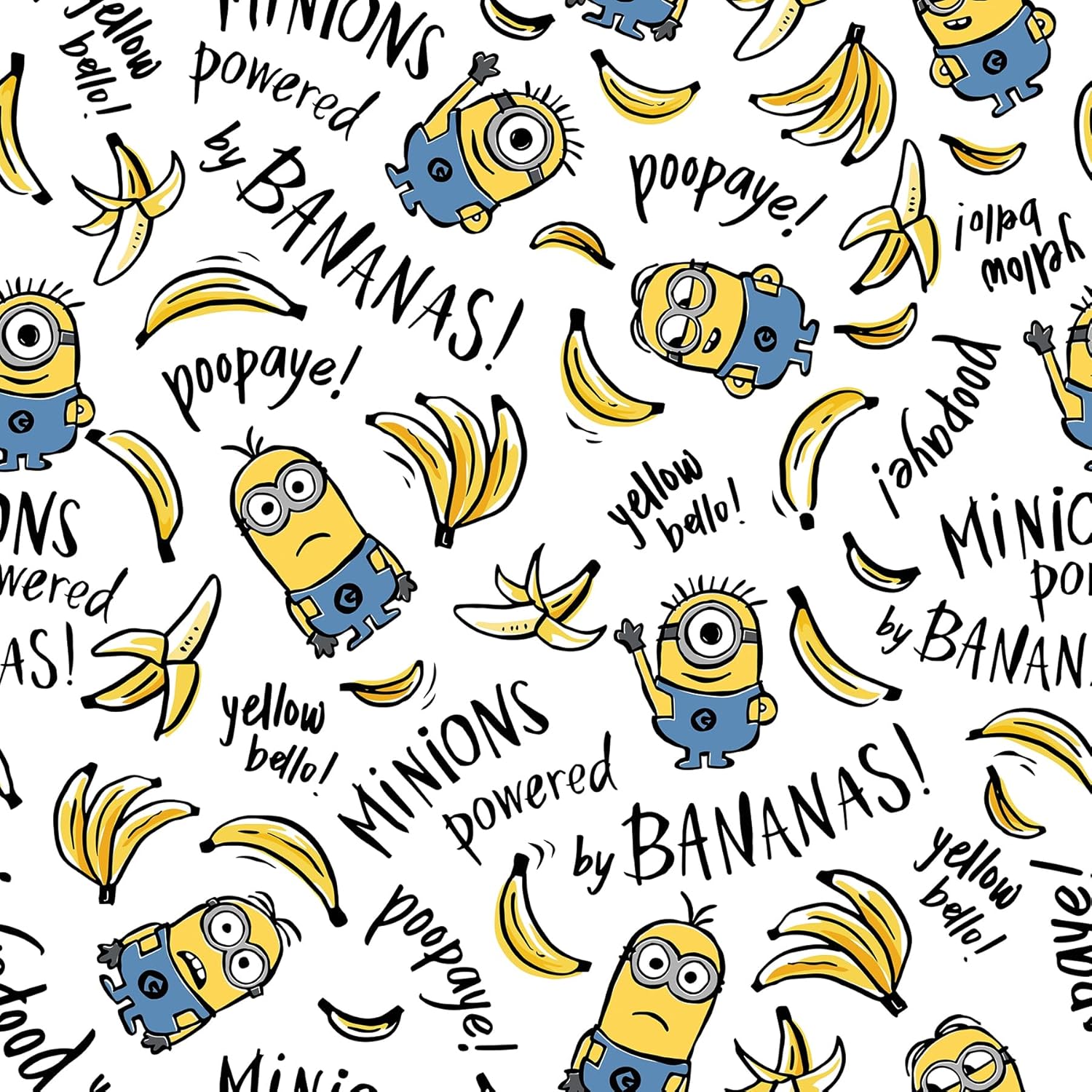 Universal Minions Powered by Bananas Peel and Stick Wallpaper by ...