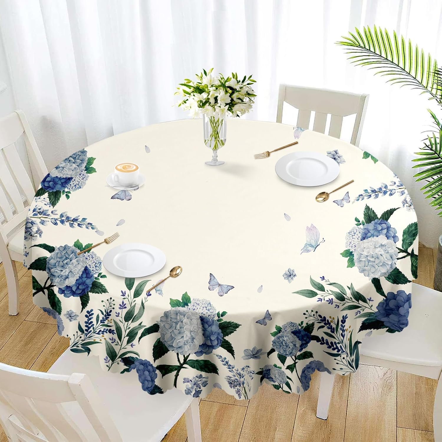 Round Tablecloth 60inch Floral Table Cloth,Flower Circle Tablecloth ...