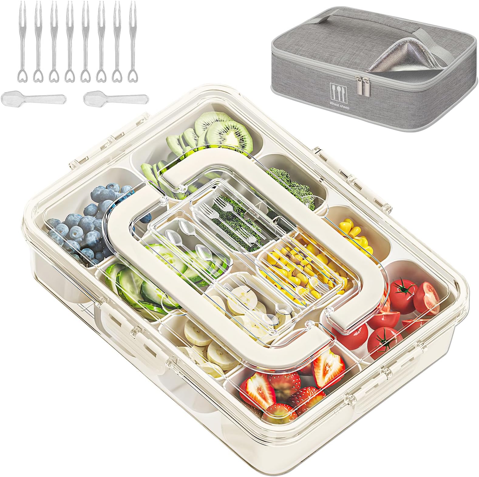 Amazon.com | JONSOO Snackle Box Container, Divided Serving Tray with ...
