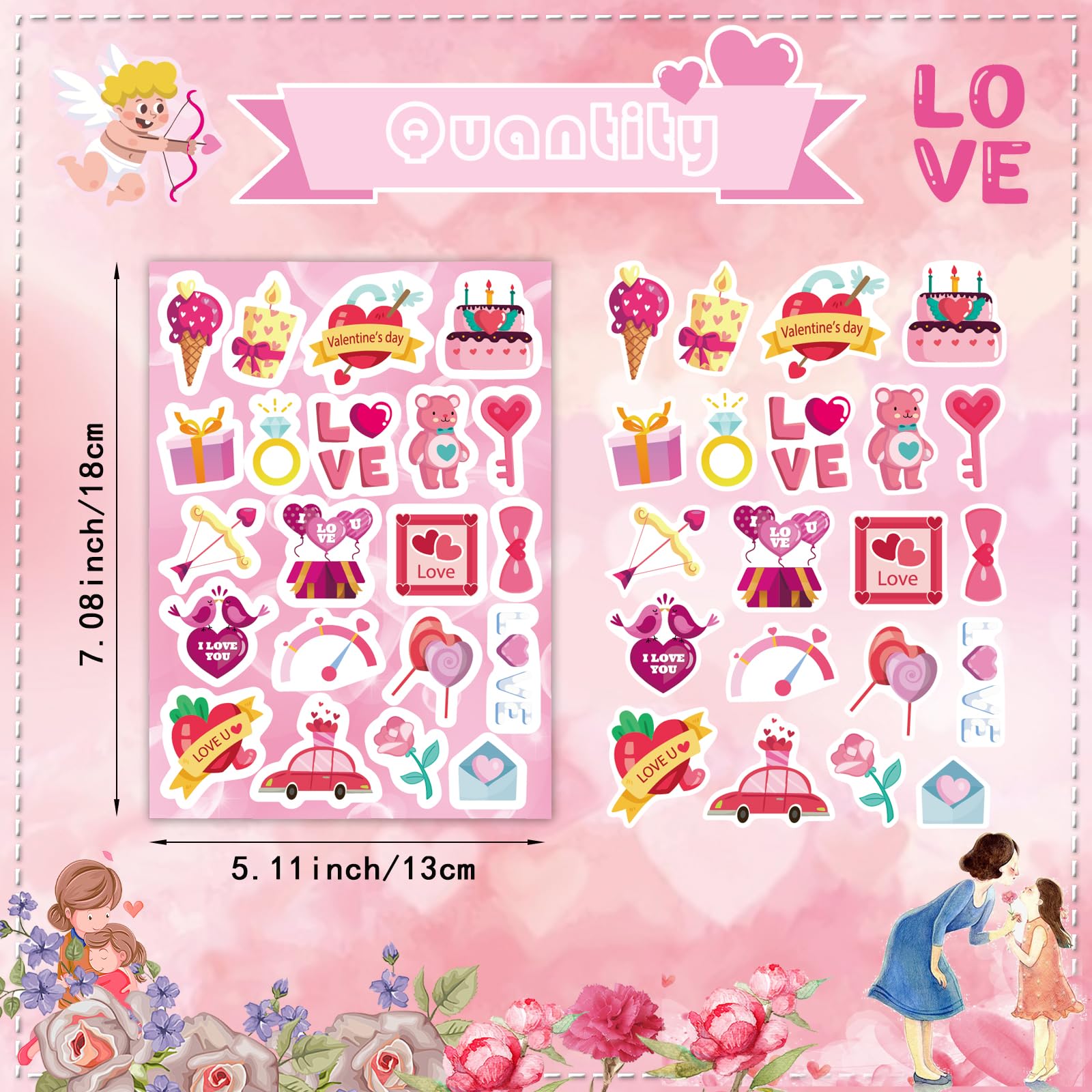 Snapklik.com : 465PCS Valentine Stickers - Valentines Stickers For Kids ...