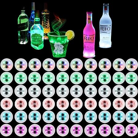 Amazon.com | FYSHINE LED Drink Coasters, 60 Pack Multicolor, Round, EVA ...