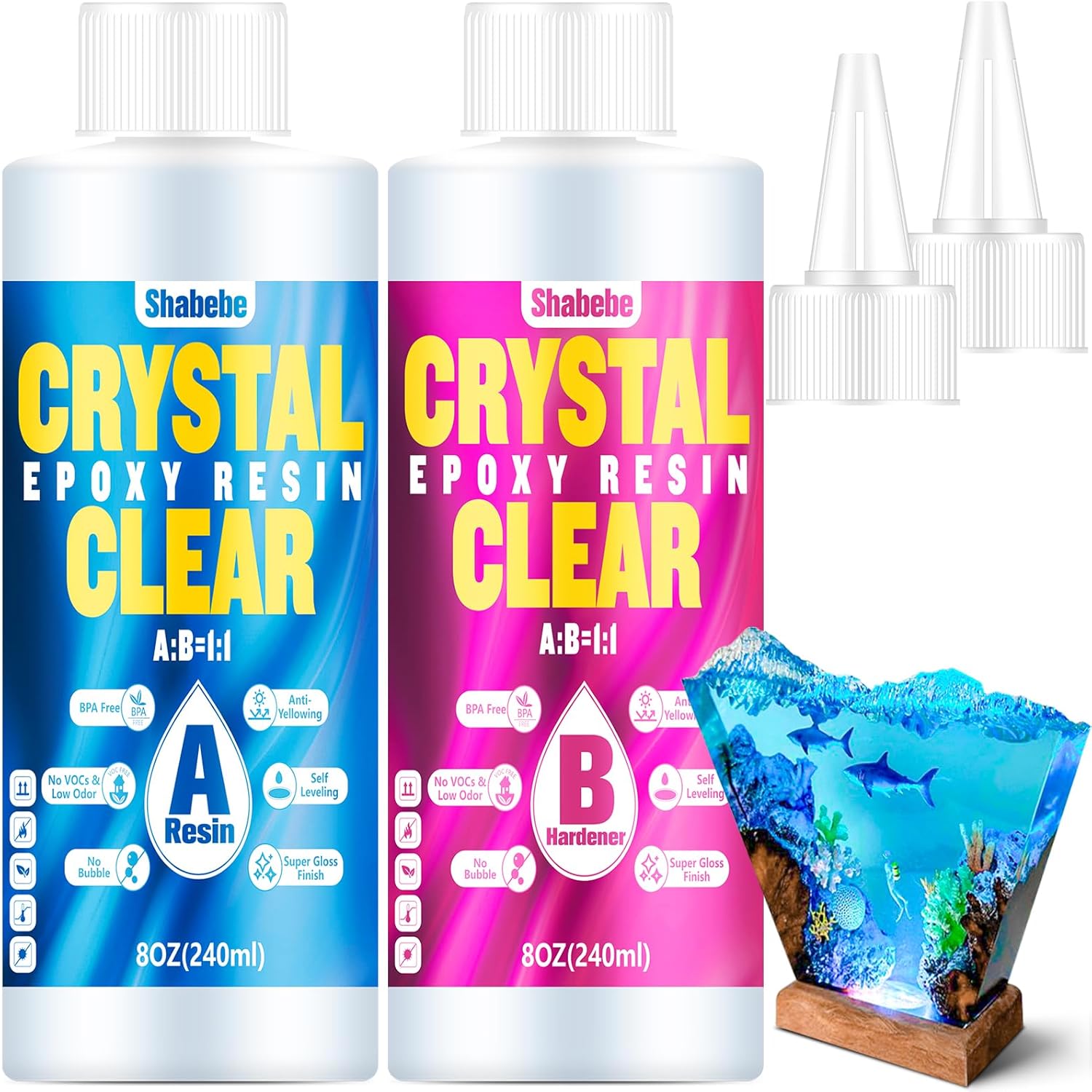 Amazon.com: Shabebe Epoxy Resin 16OZ, Super Gloss Epoxy Resin Kit with ...