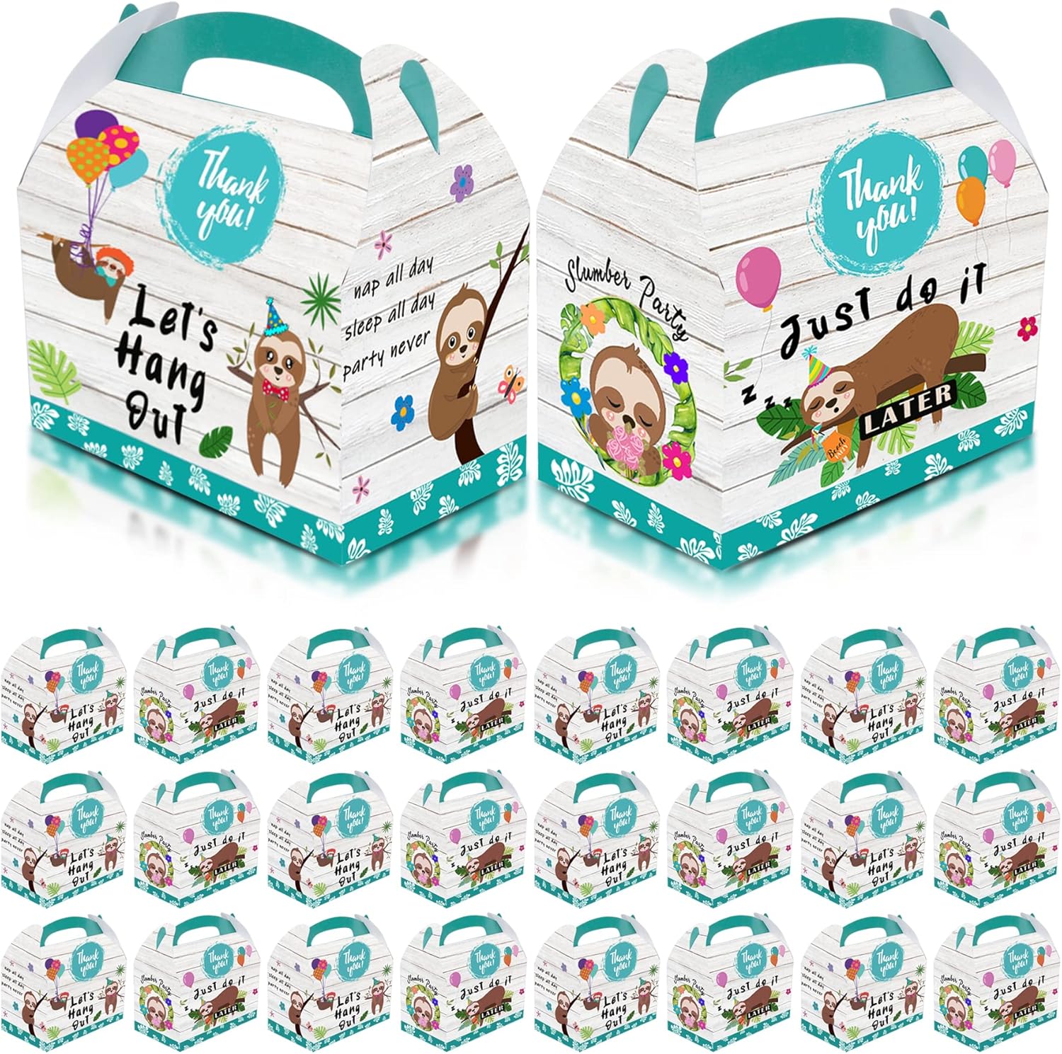Amazon.com: 24 Pcs Sloth Party Favor Bags Goodie Treat Boxes, Sloth ...